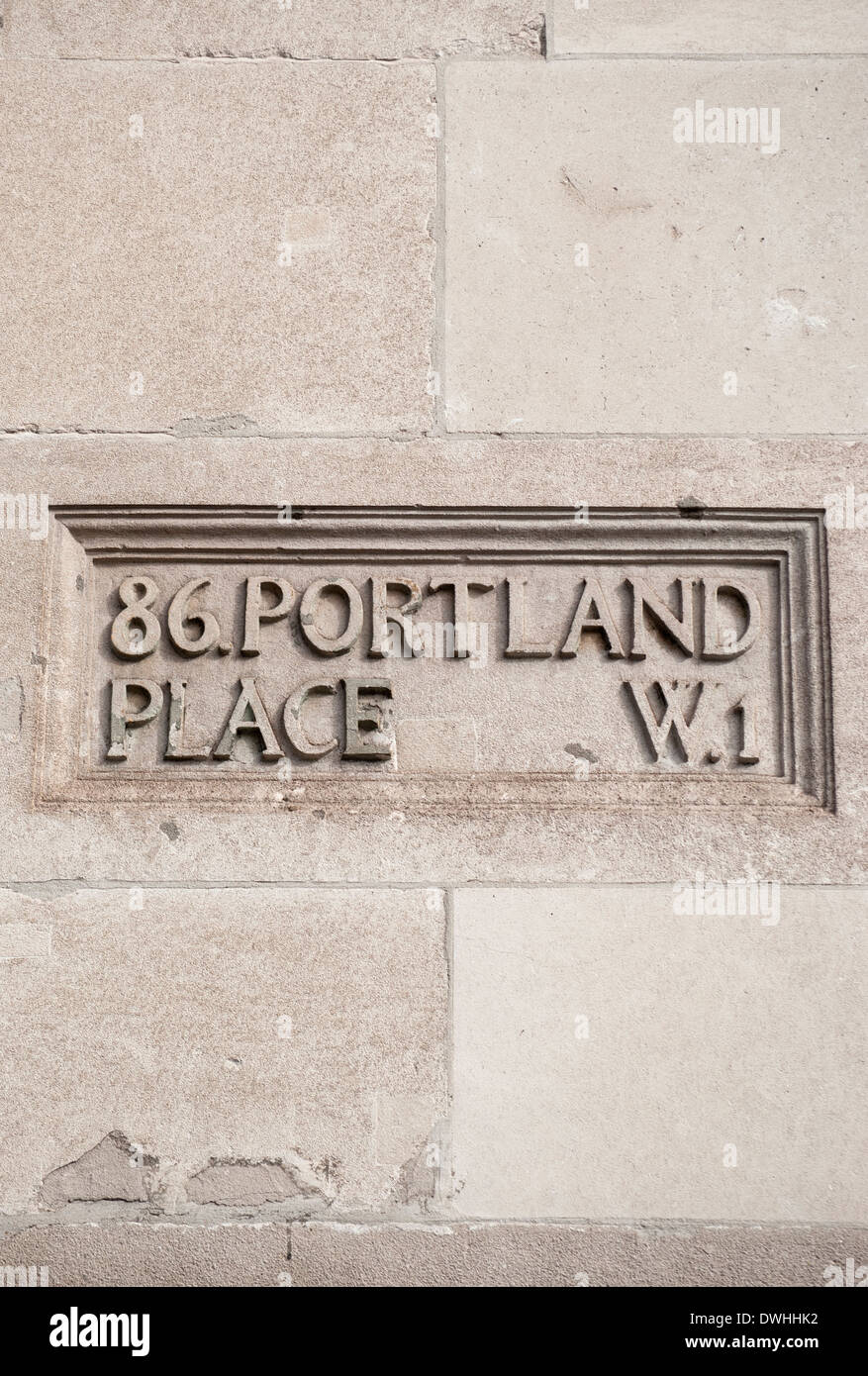 street name and address worked in the portland stone frontage of 86 ...