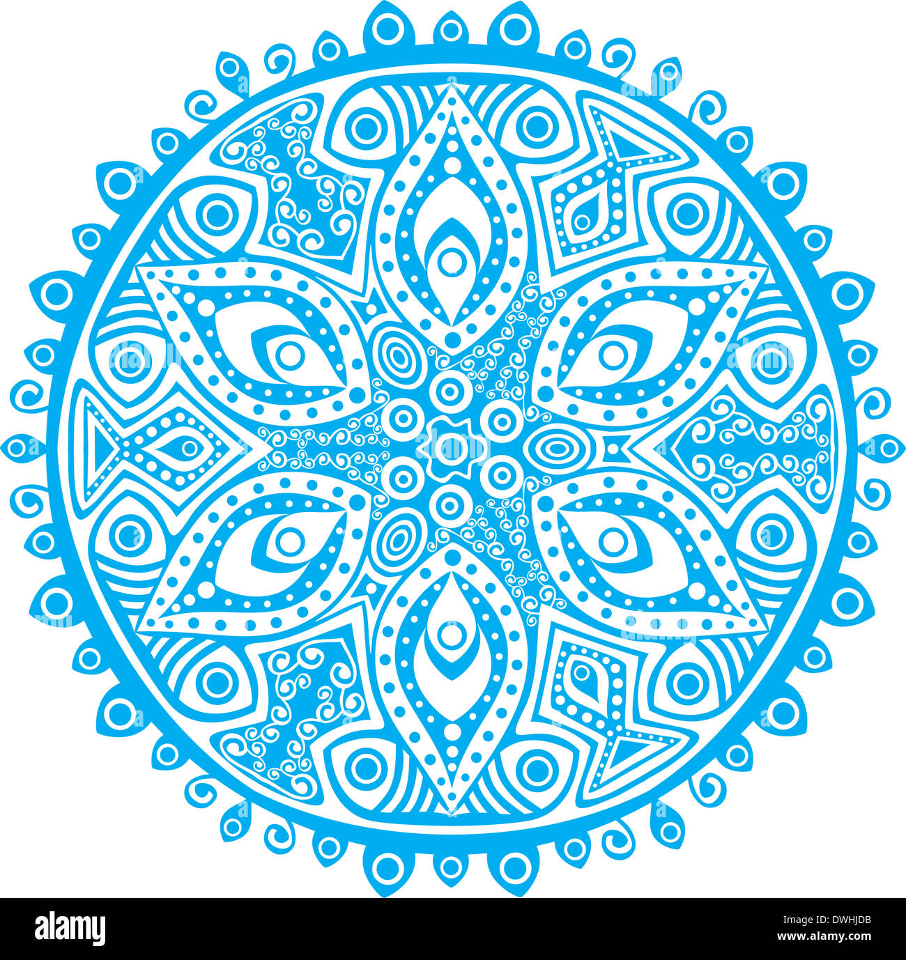 ornamental round lace pattern, circle background with many details ...