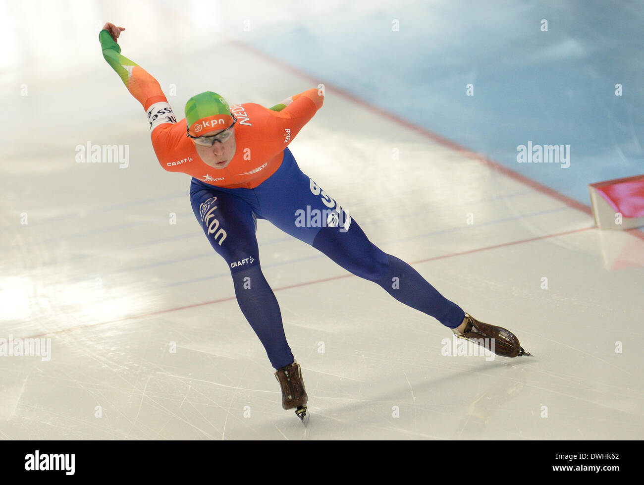 Inzell, Germany. 09th Mar, 2014. Dutch speed skater Margot Boer races ...