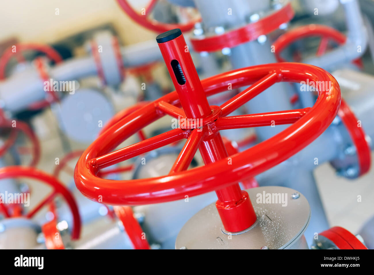 Red water valve hi-res stock photography and images - Alamy