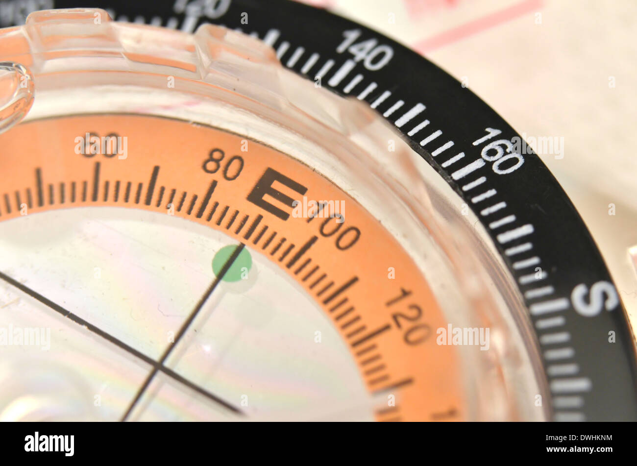 Ramblers / rambling concept. Soft, blurry image of a compass bezel ...