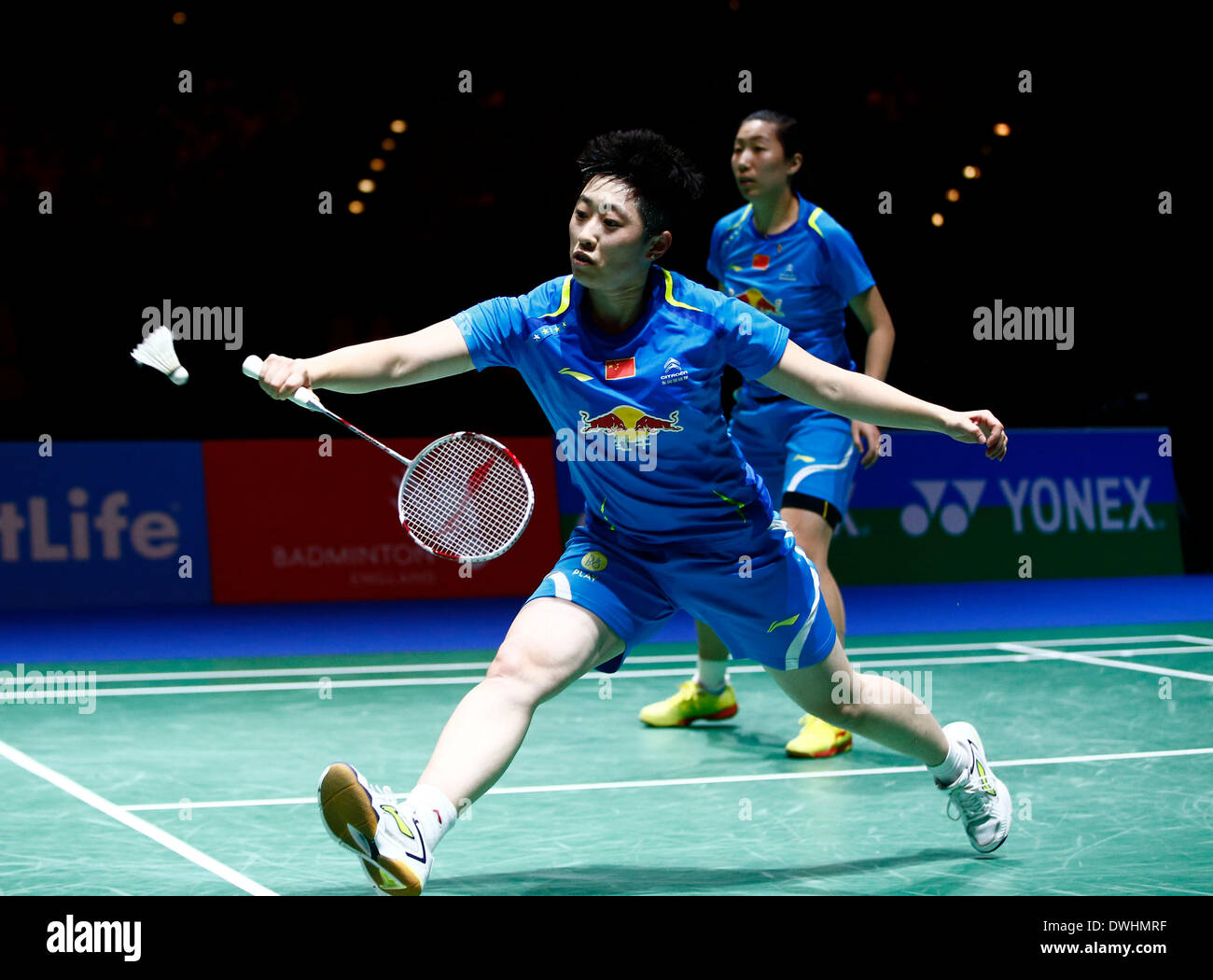 Birmingham. 9th Mar, 2014. Yu Yang (L)/Wang Xiaoli of China compete ...