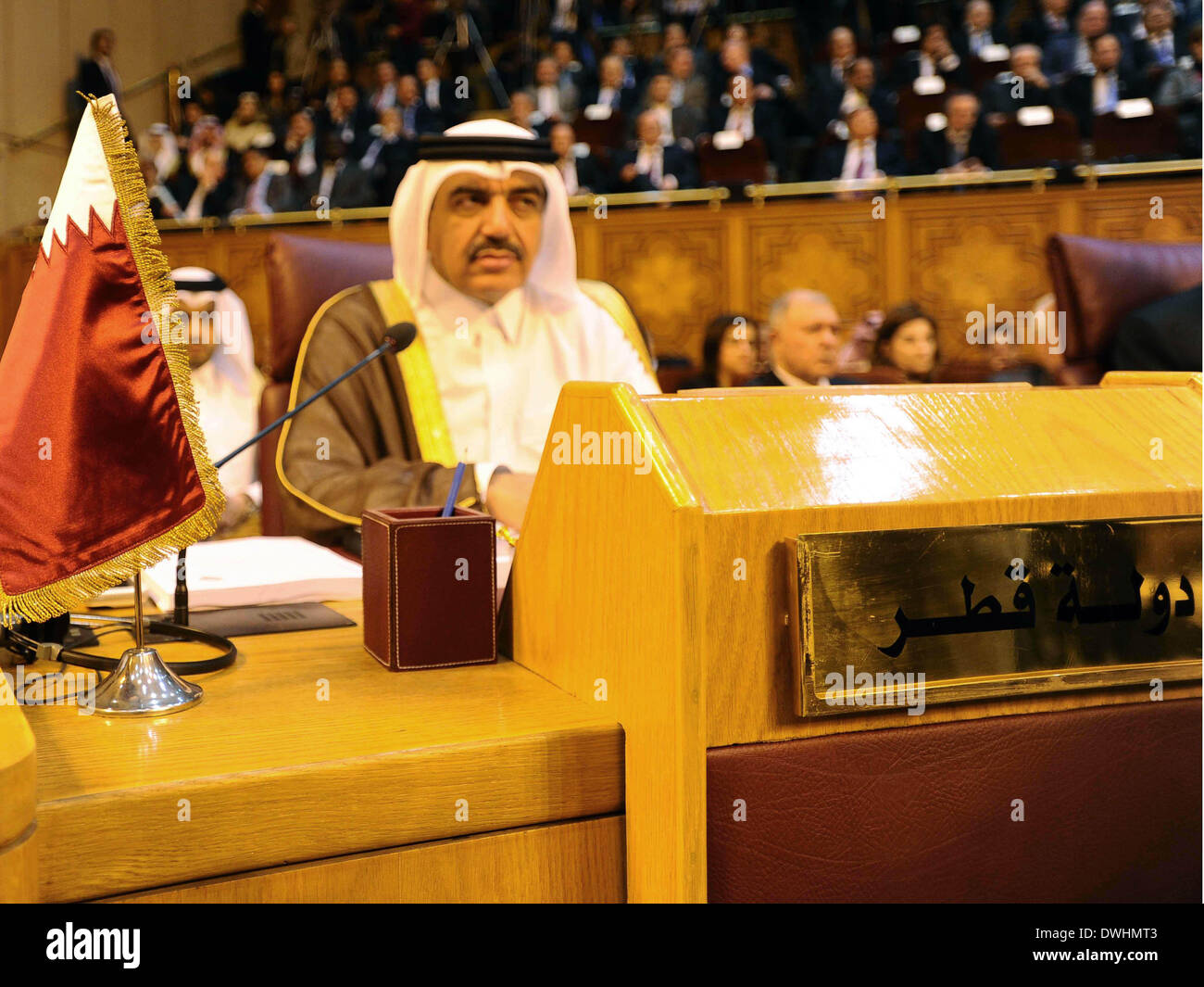Cairo, Egypt. 9th Mar, 2014. Arab Foreign Ministers attend a meeting in ...