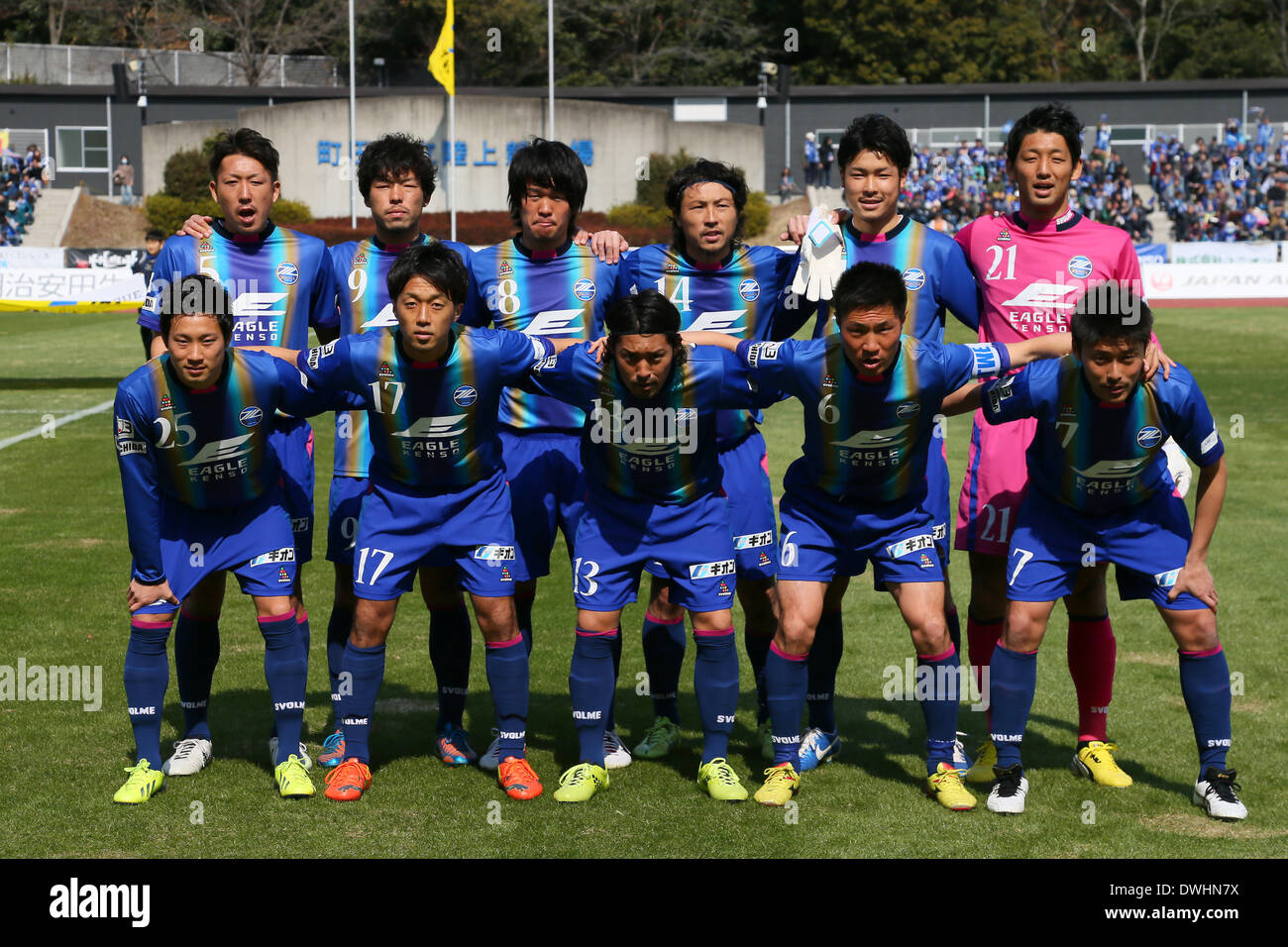 Machida Stadium, Tokyo, Japan. 9th Mar, 2014. FC Machida Zelvia team ...