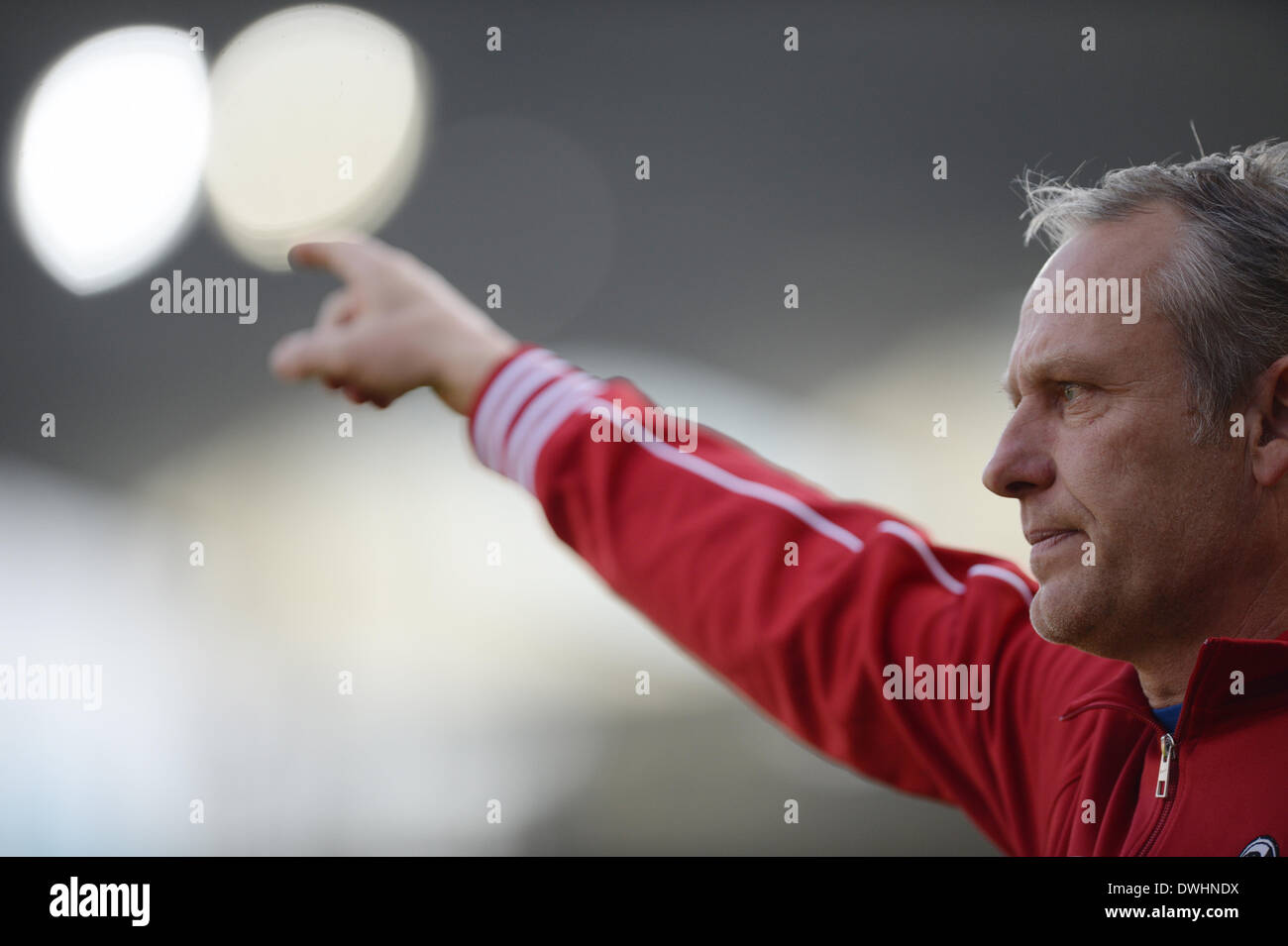 Freiburg, Germany. 09th Mar, 2014. Freiburg's head coach Christian ...