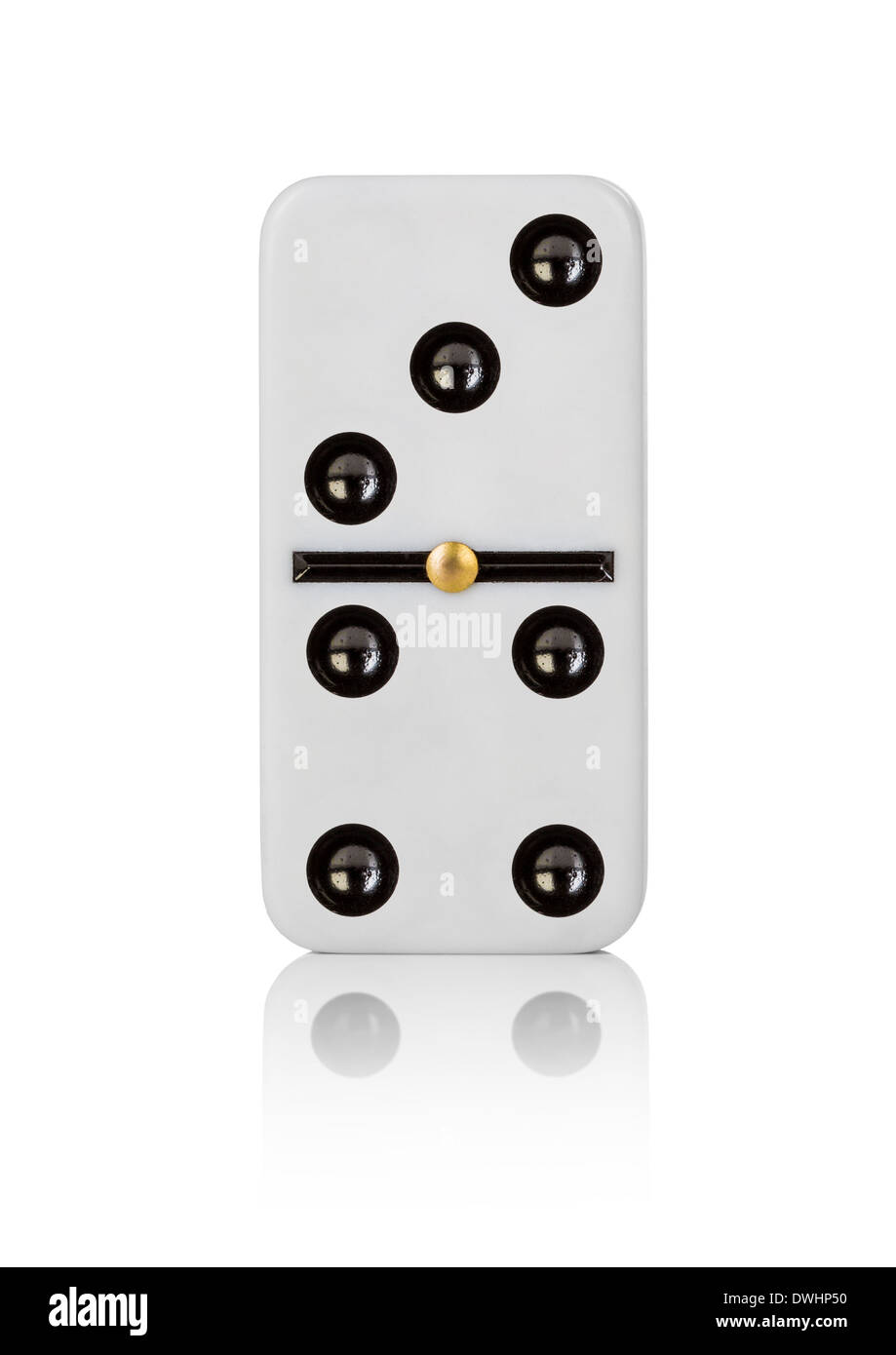 One tile dominoes on white background Stock Photo - Alamy