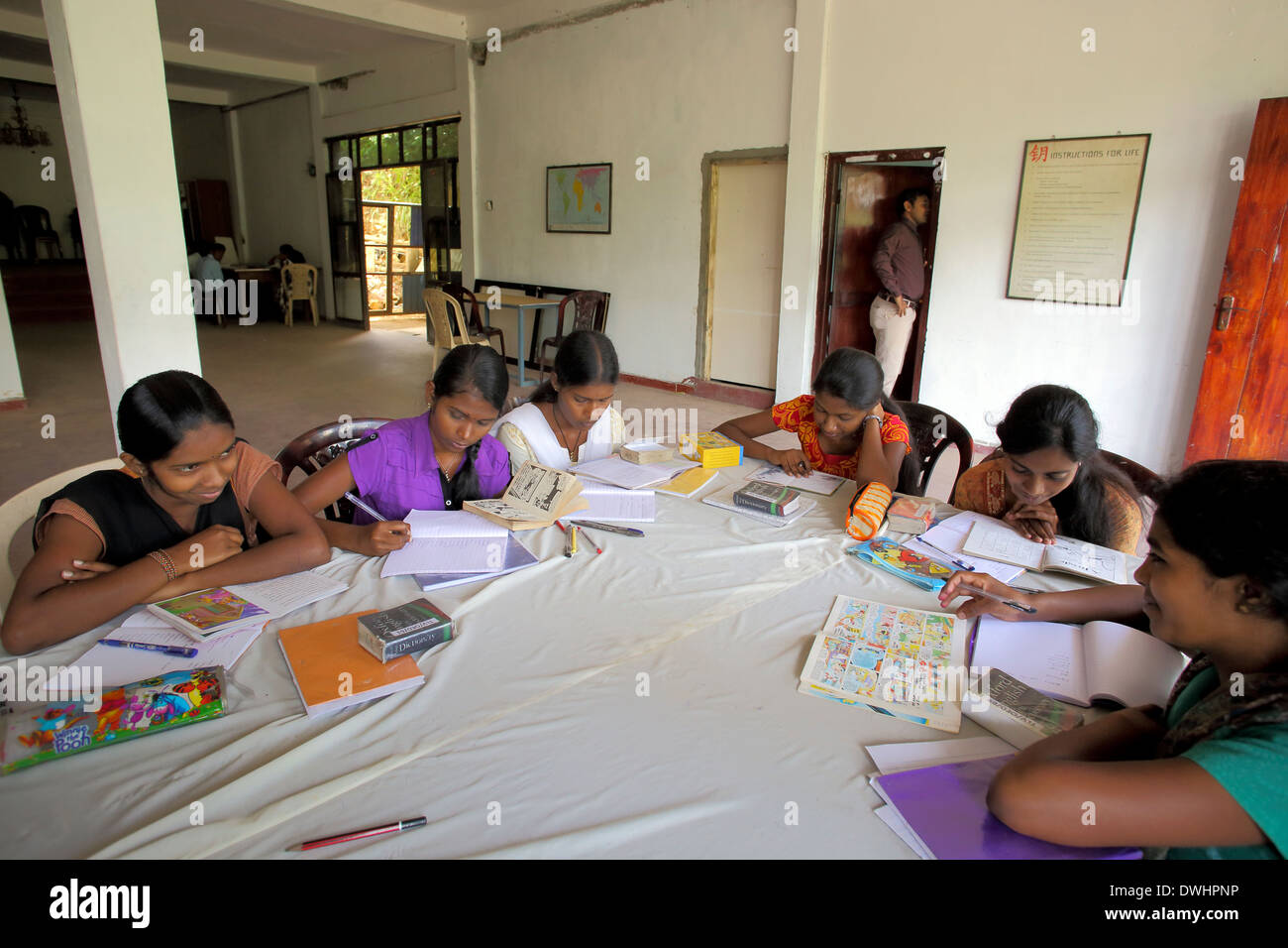 Students learning English at the Tea Leaf Vision school in Maskeliya ...