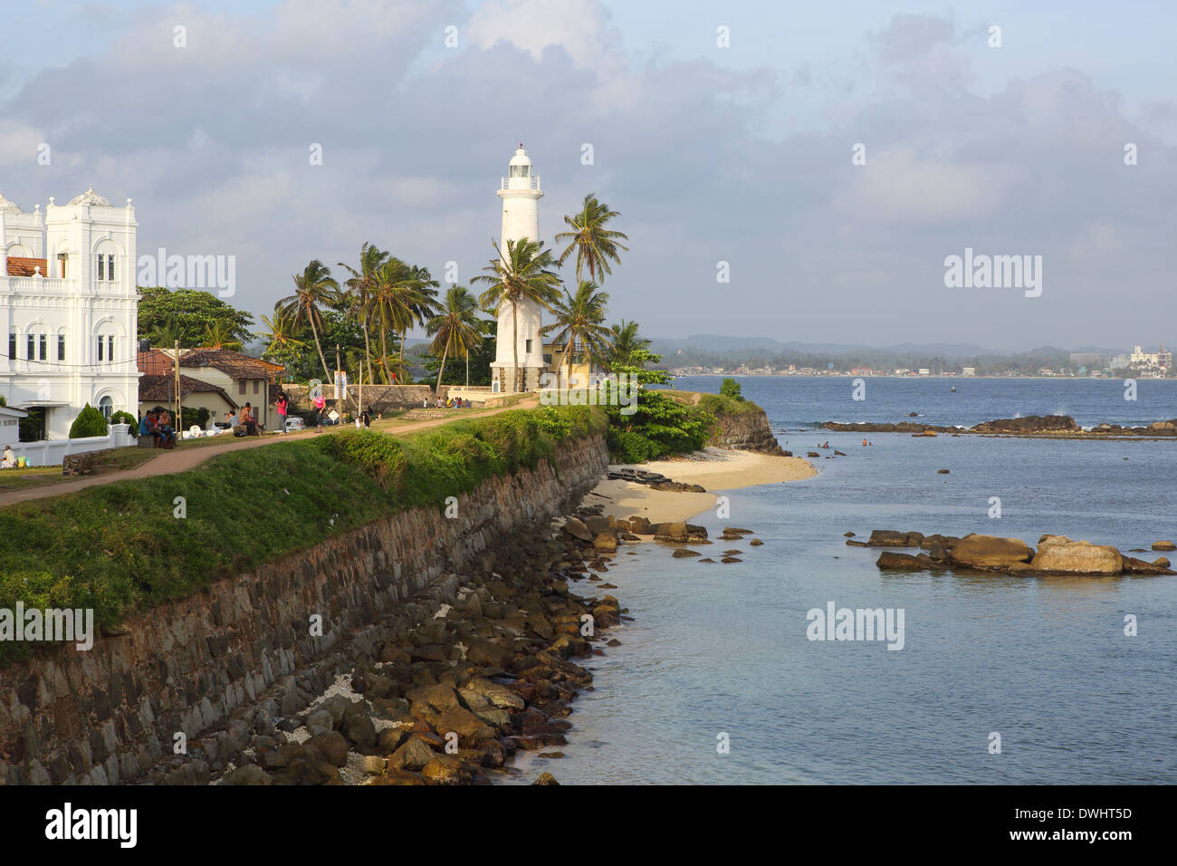 Galle Fort lighthouse and surrounding ocean Stock Photo - Alamy