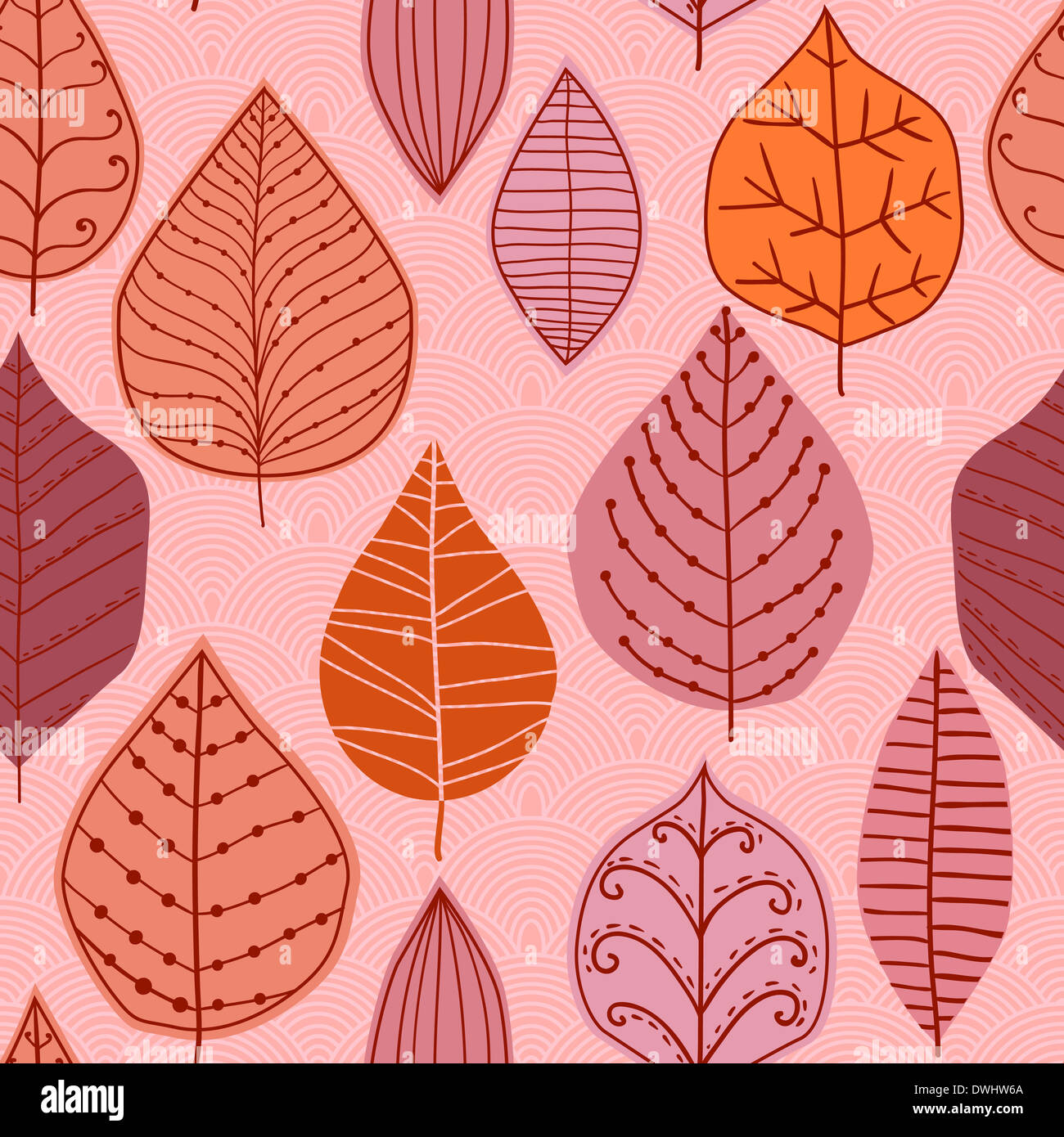 Vector seamless pattern with leaf,autumn leaf background Stock Photo - Alamy