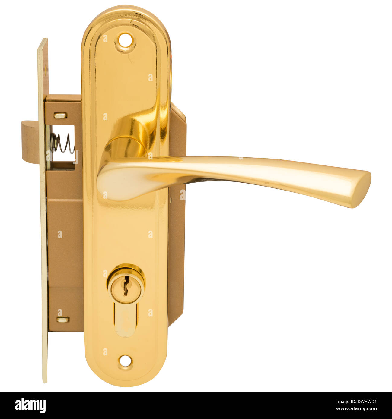 Steel door handle Cut Out Stock Images & Pictures - Alamy