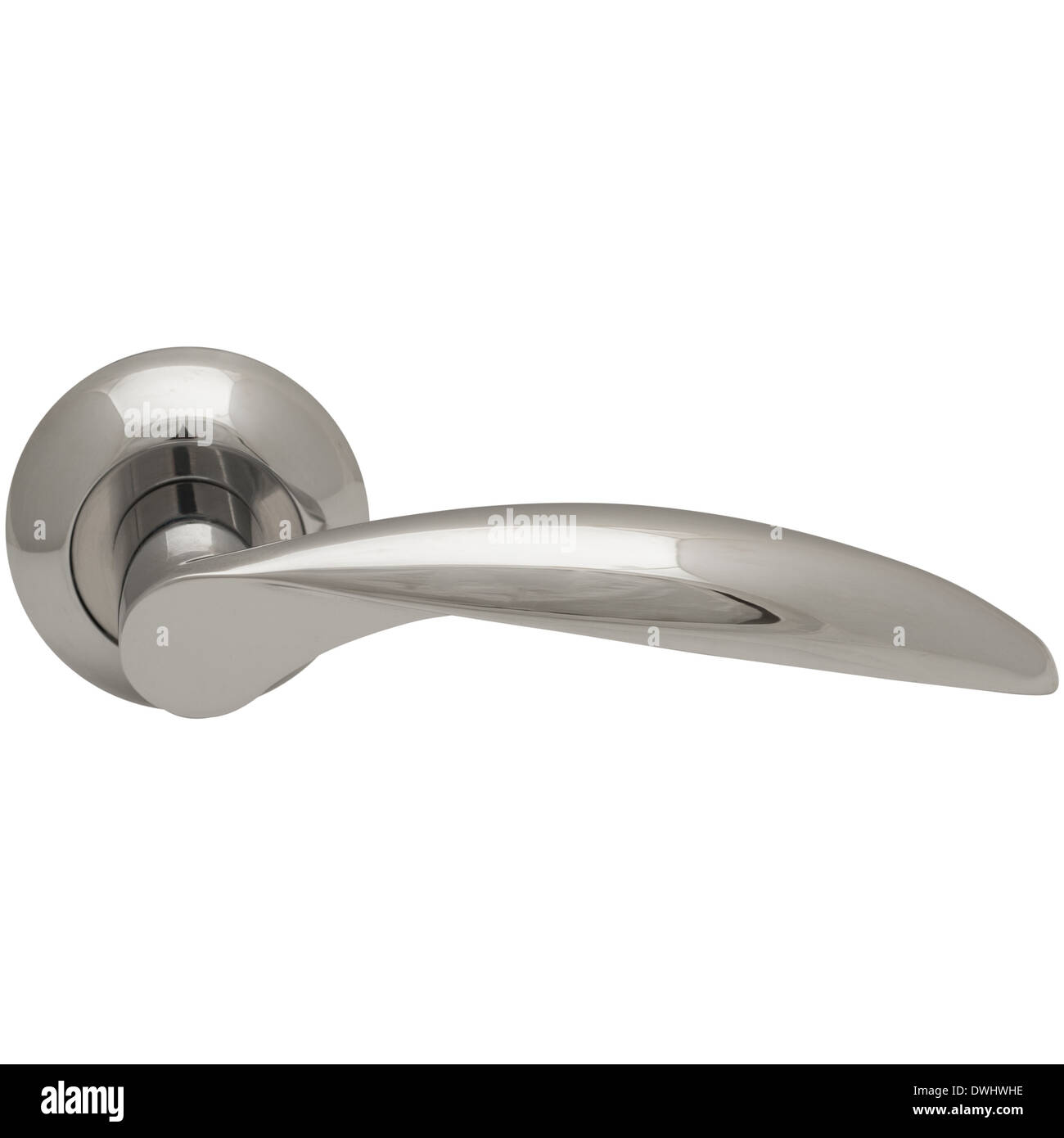 Classic door handle side view isolated on white Stock Photo - Alamy