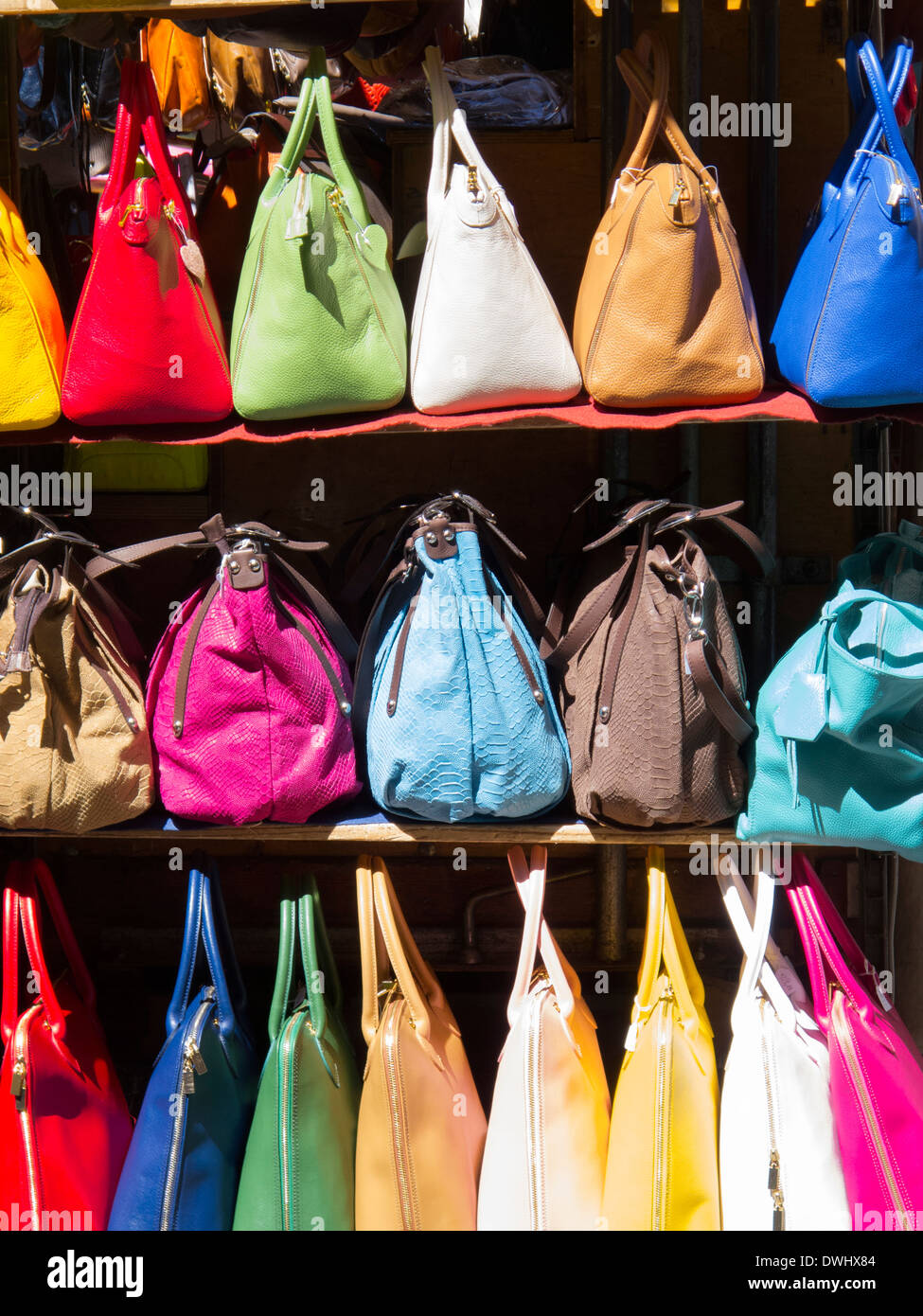 Stall leather handbags hi-res stock photography and images - Alamy