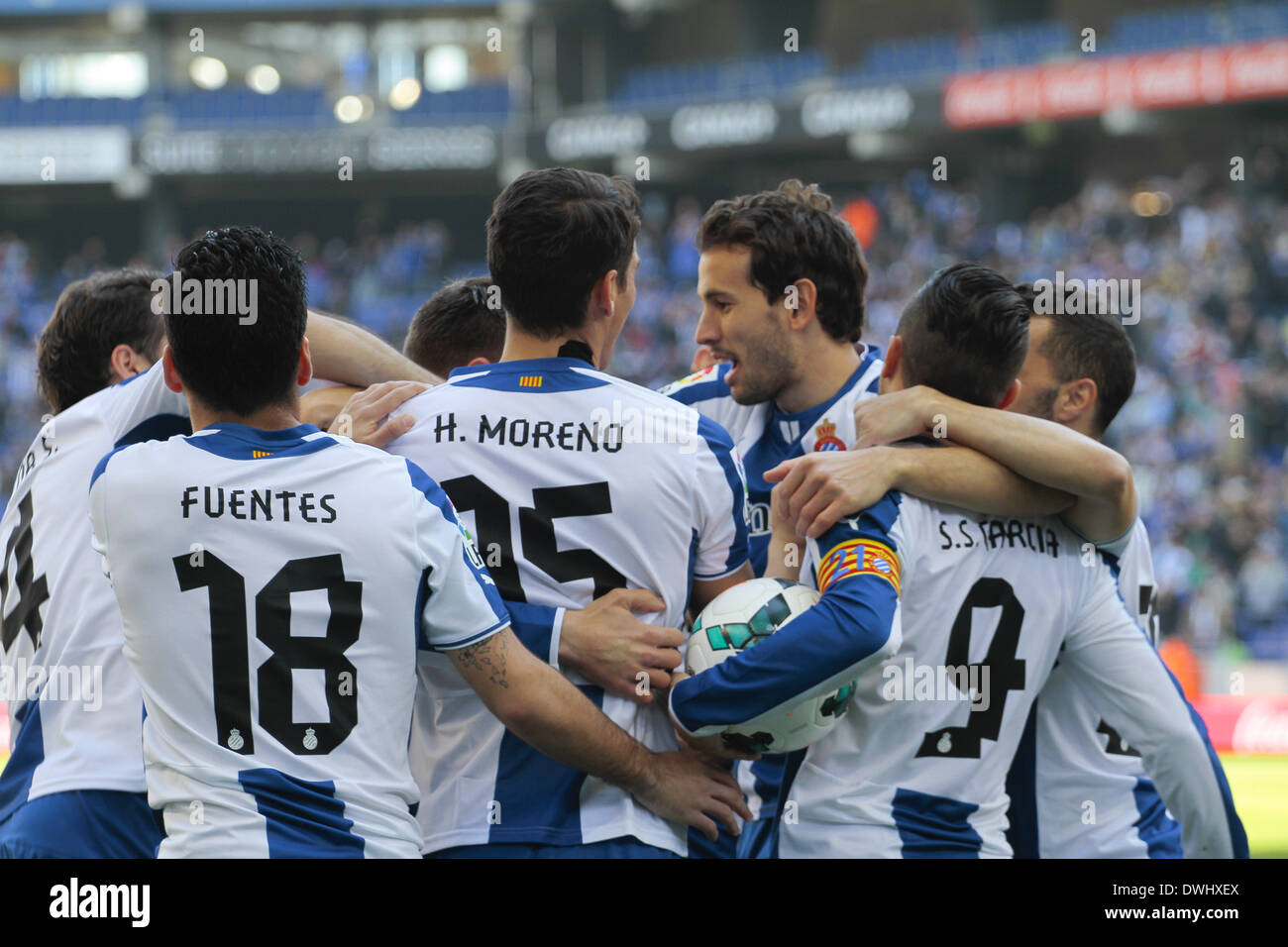 Barcellona, Spain. 9th Mar, 2014. 9/03/14, Barcelona, RCD Espanyol team ...