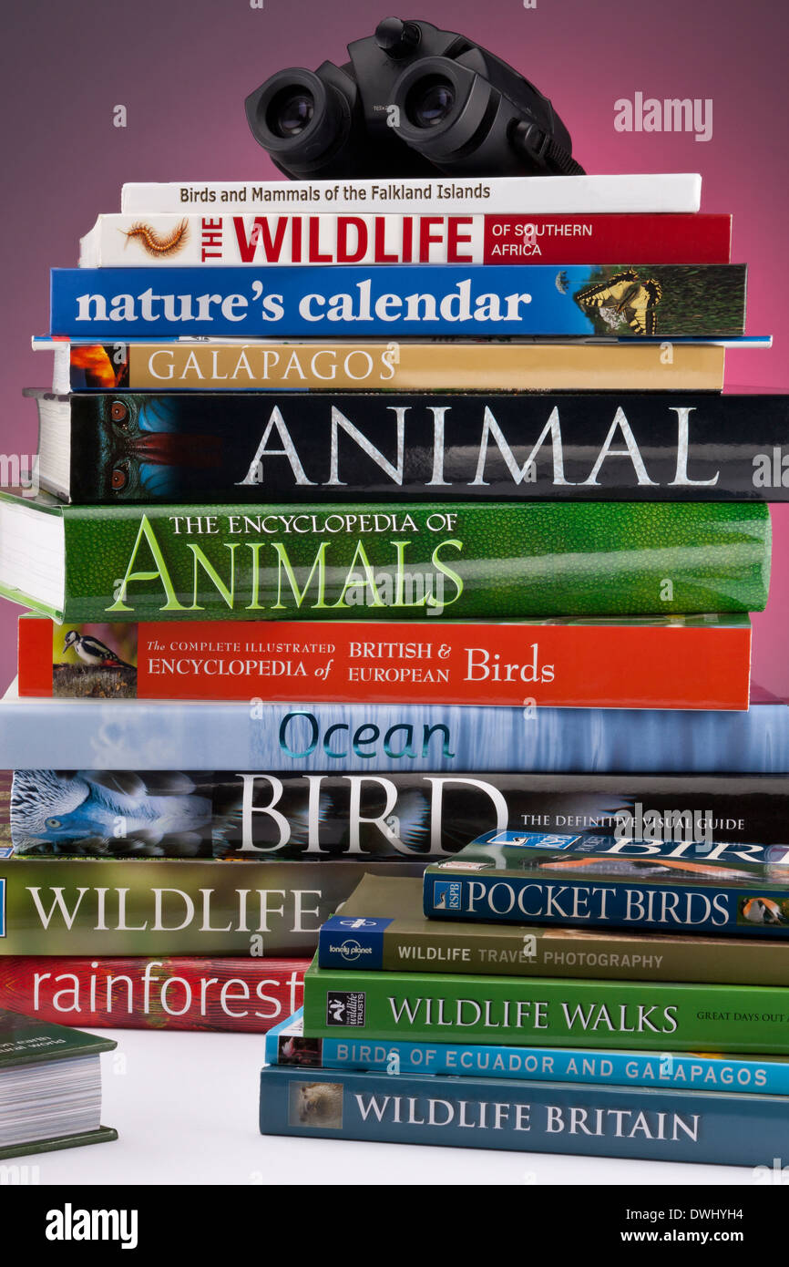 Collection of Wildlife and Nature books Stock Photo - Alamy