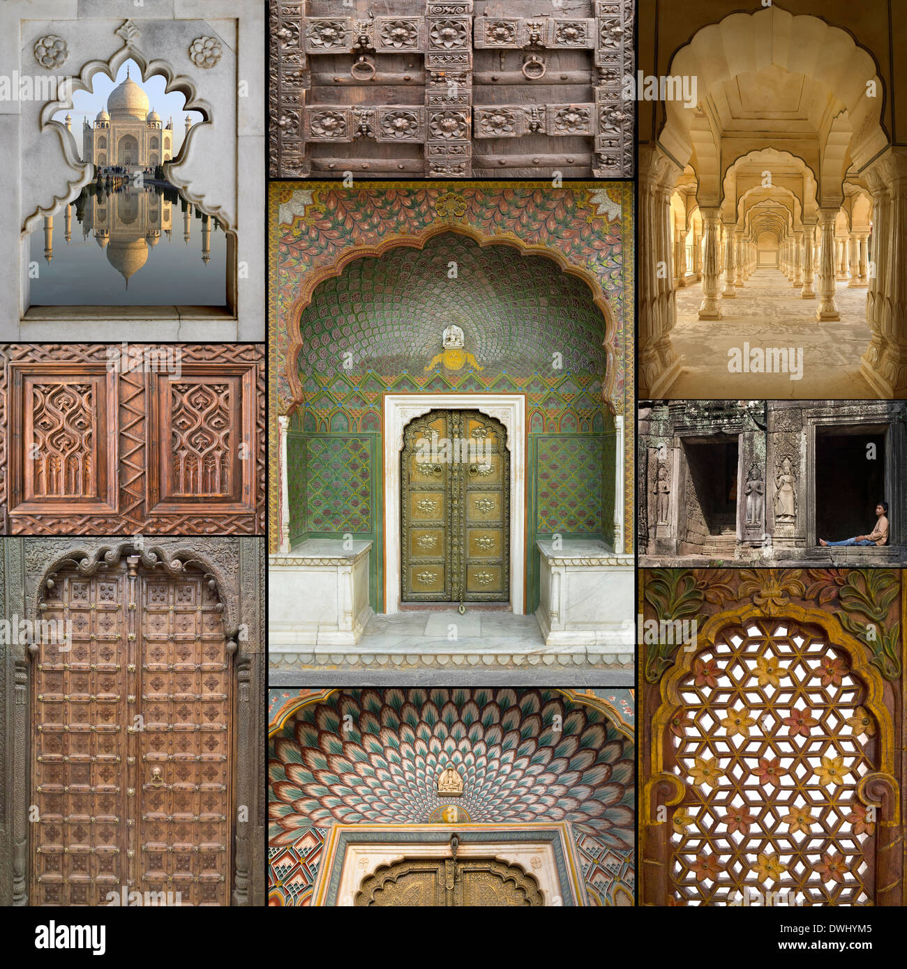 Collection of exotic eastern window and door designs Stock Photo - Alamy