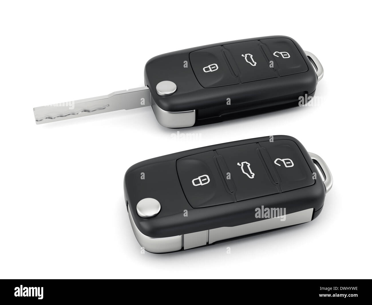 3d illustration of car key isolated on white background Stock Photo - Alamy