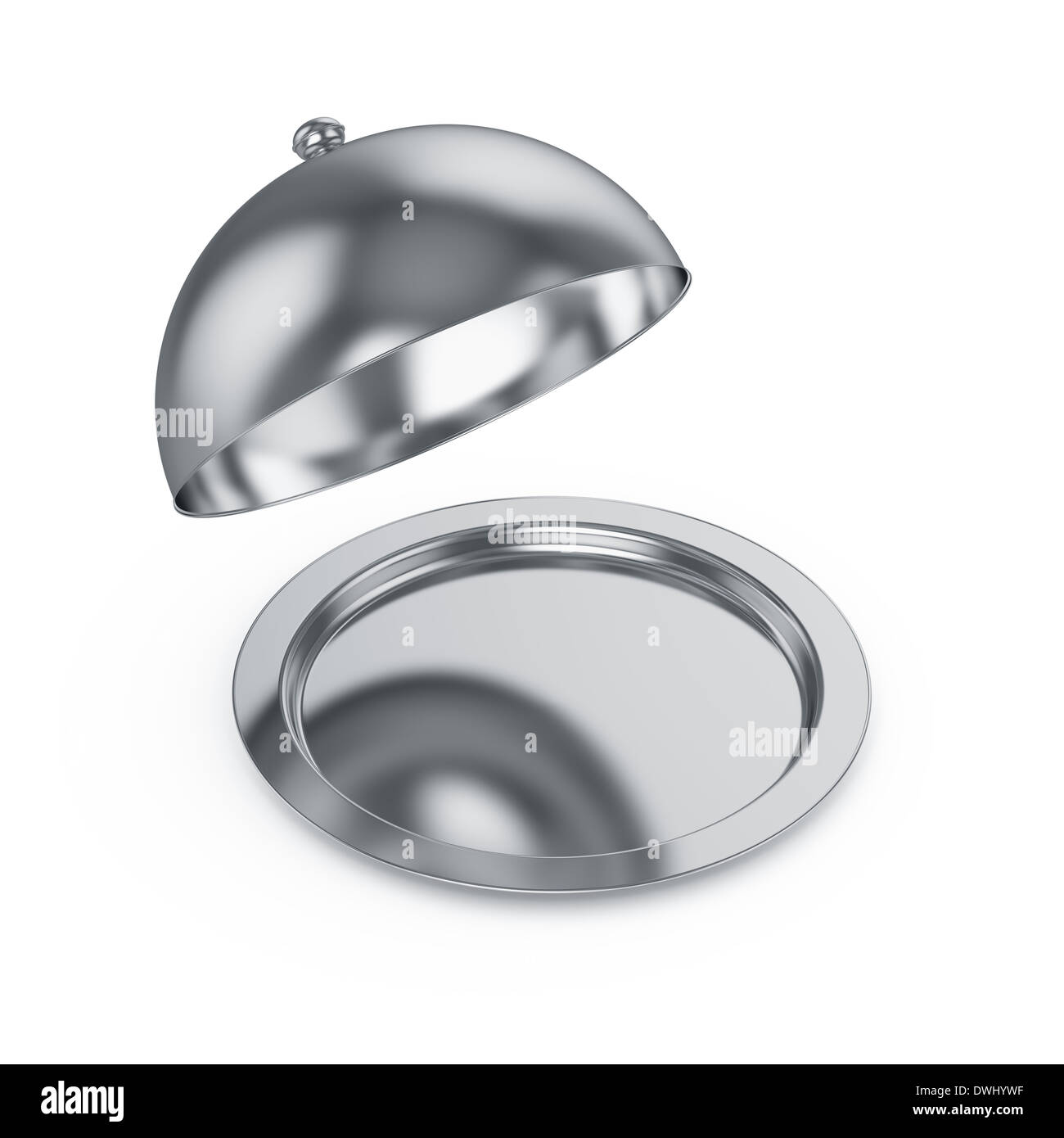 3d render of opened cloche, isolated on white background Stock Photo ...