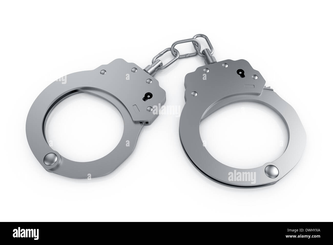 3d render of handcuffs isolated on white background Stock Photo - Alamy