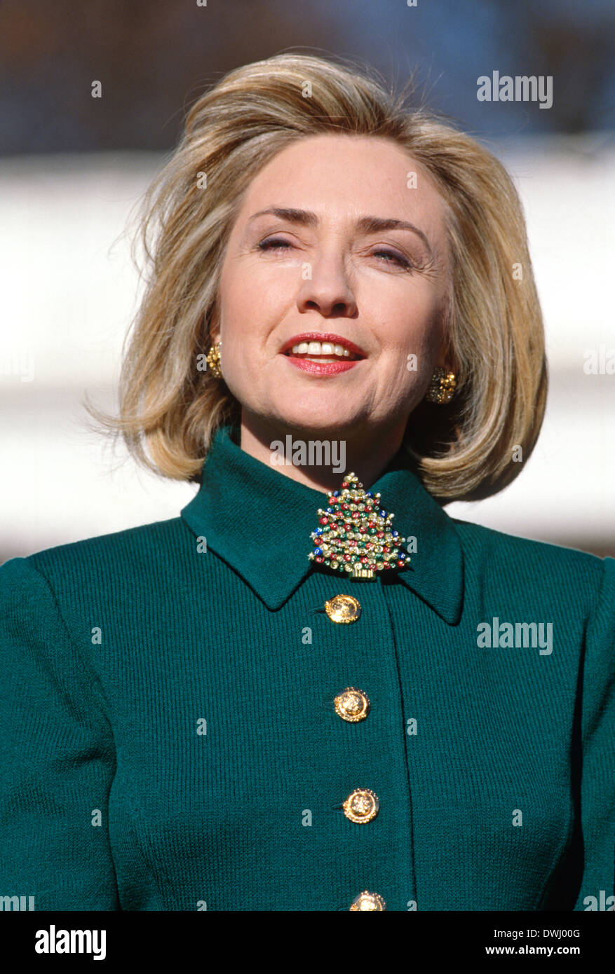 US First Lady Hillary Clinton participates in MADD's Christmas campaign ...