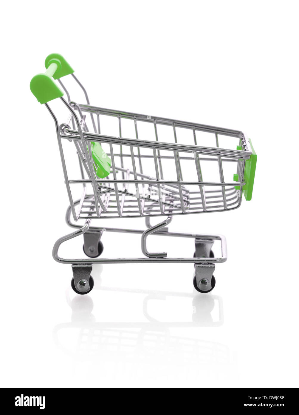 Small metal shopping cart isolated on white background Stock Photo - Alamy