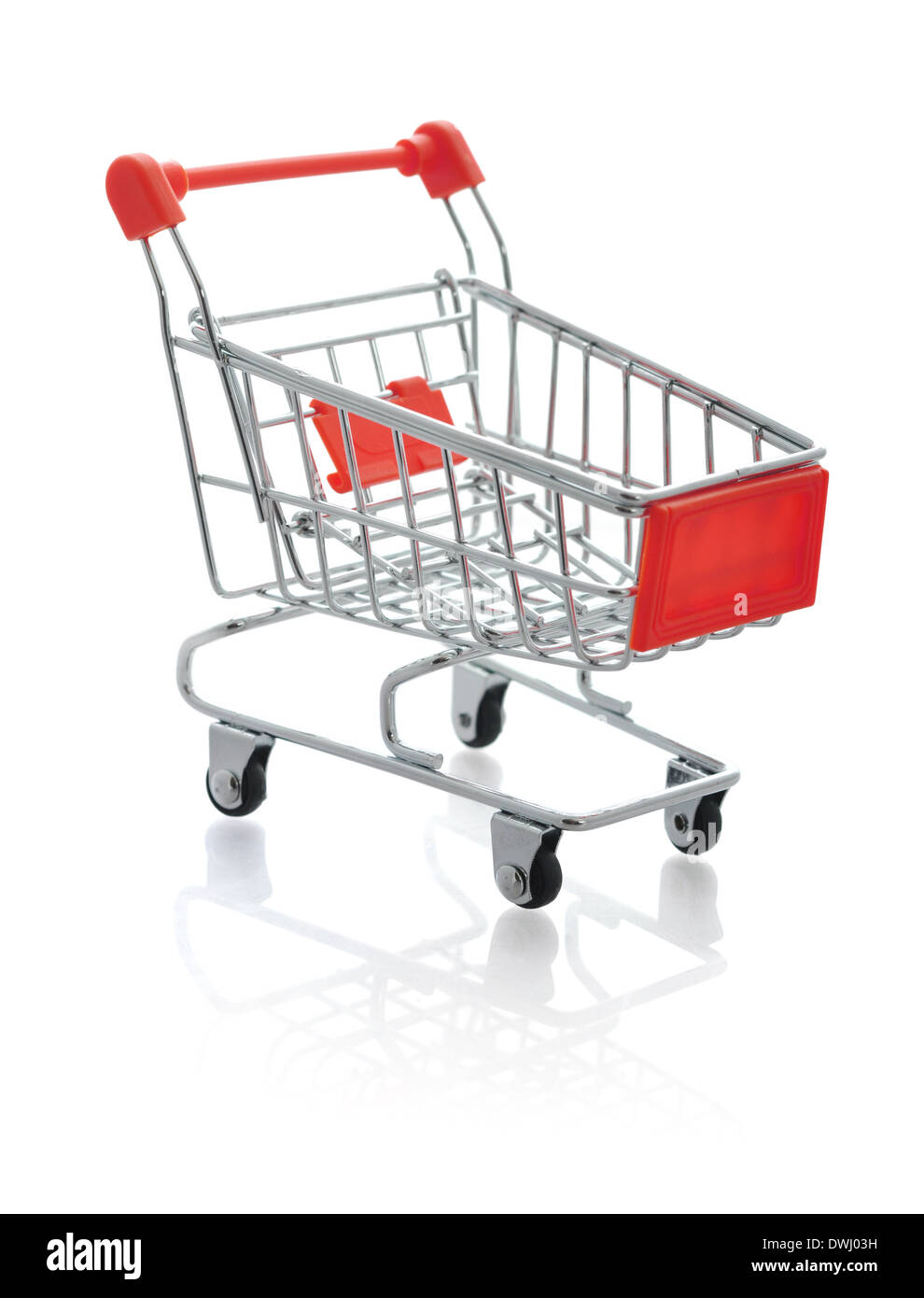Small metal shopping cart isolated on white background Stock Photo - Alamy