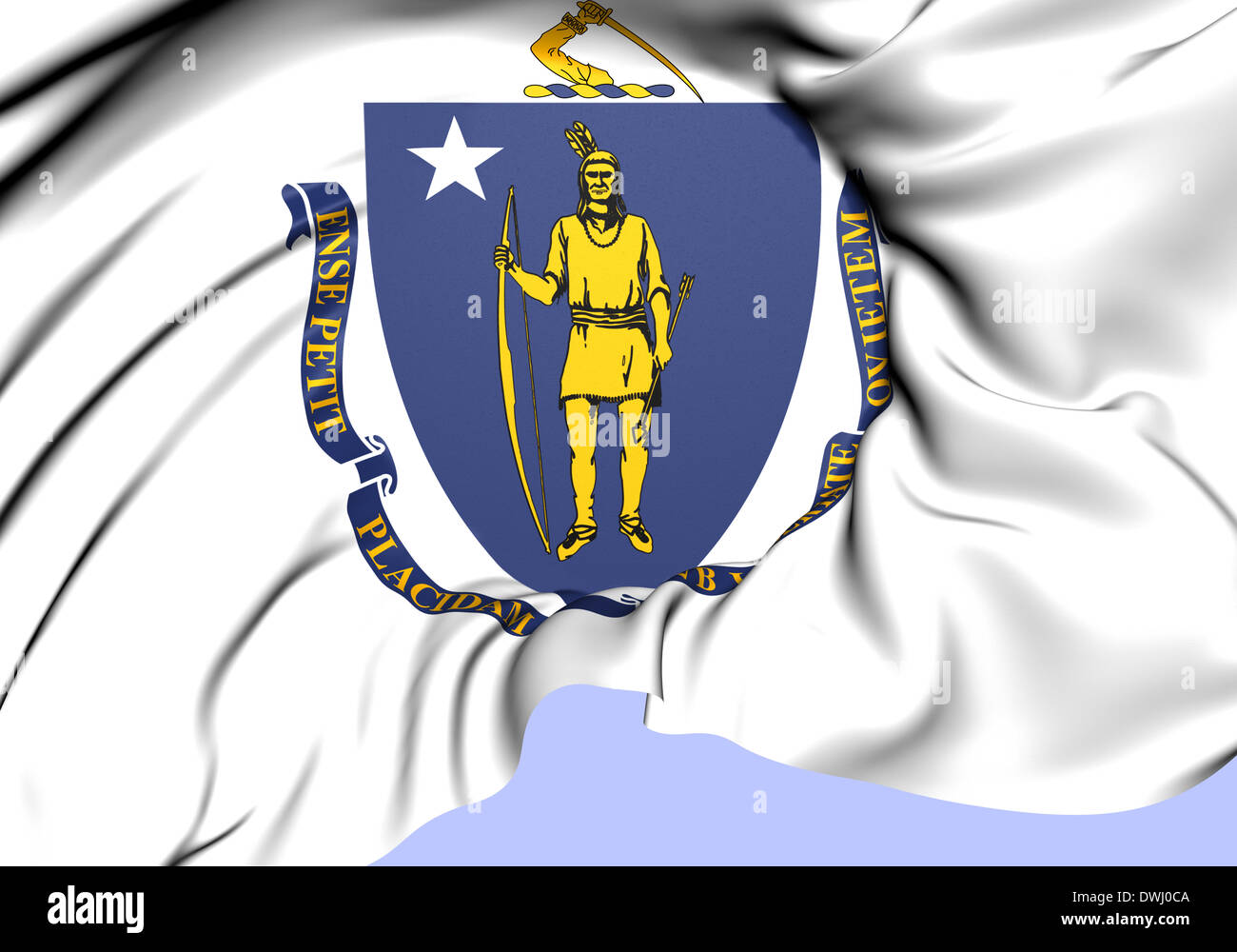 Flag of Massachusetts, USA. Close Up Stock Photo - Alamy
