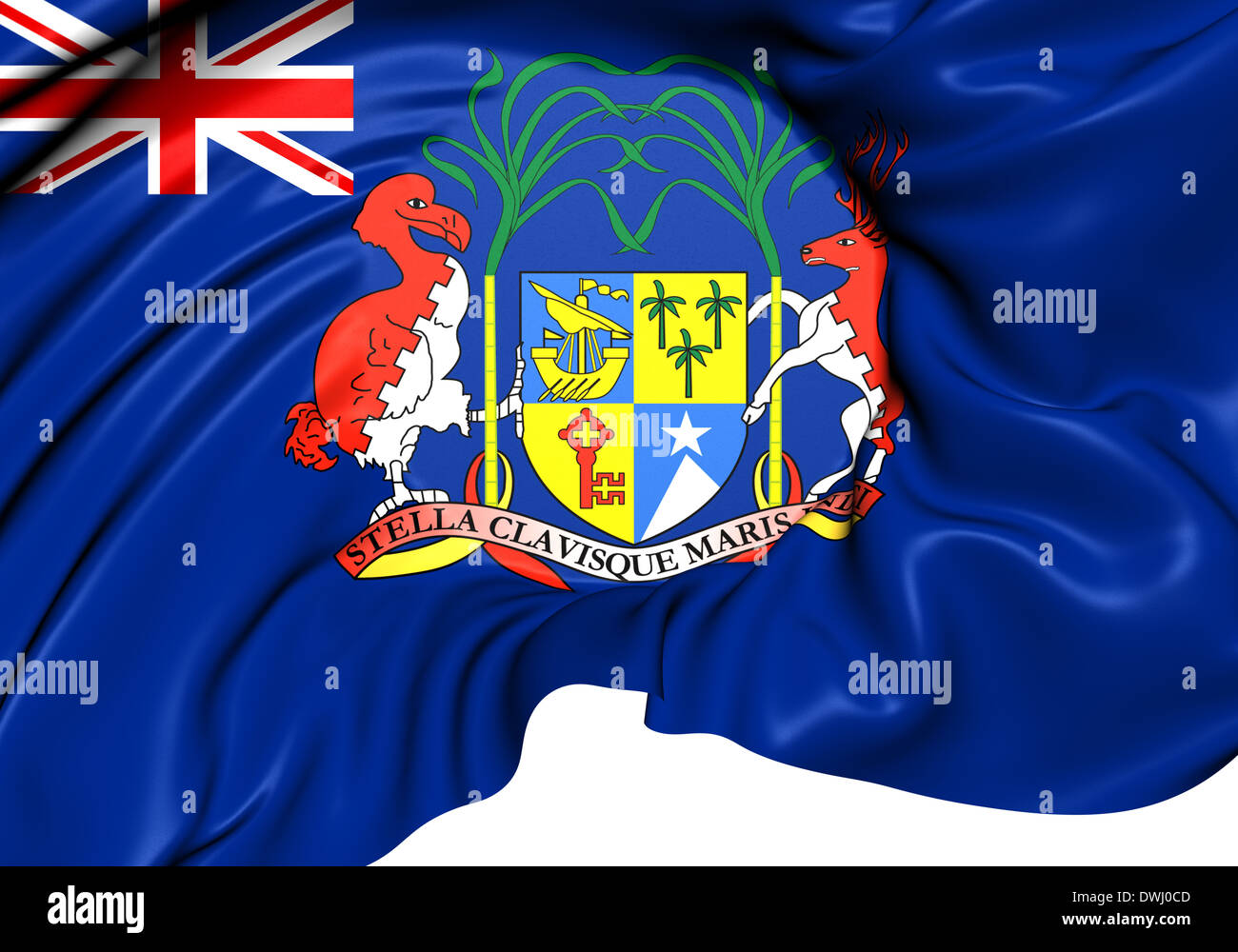 Flag of British Mauritius. Close Up Stock Photo - Alamy