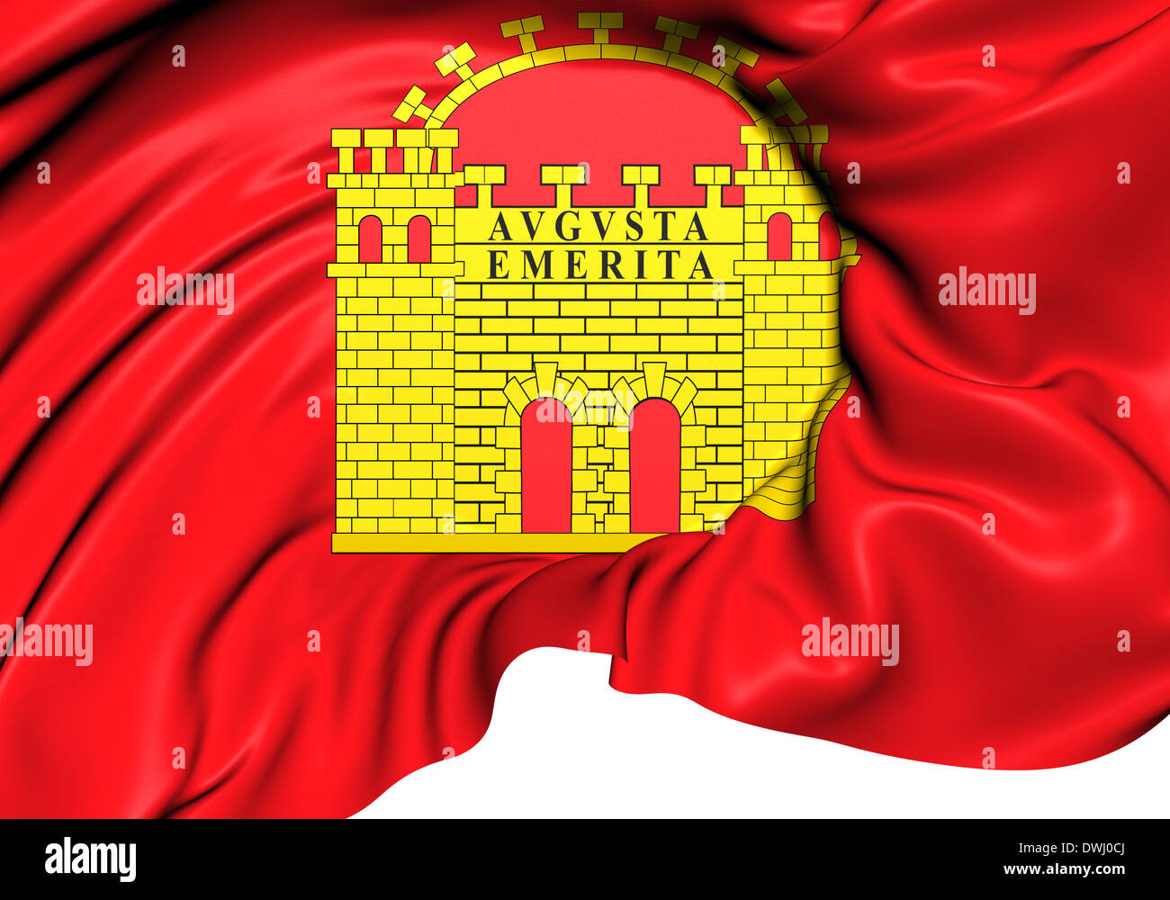 Flag of Merida, Spain. Close Up Stock Photo - Alamy