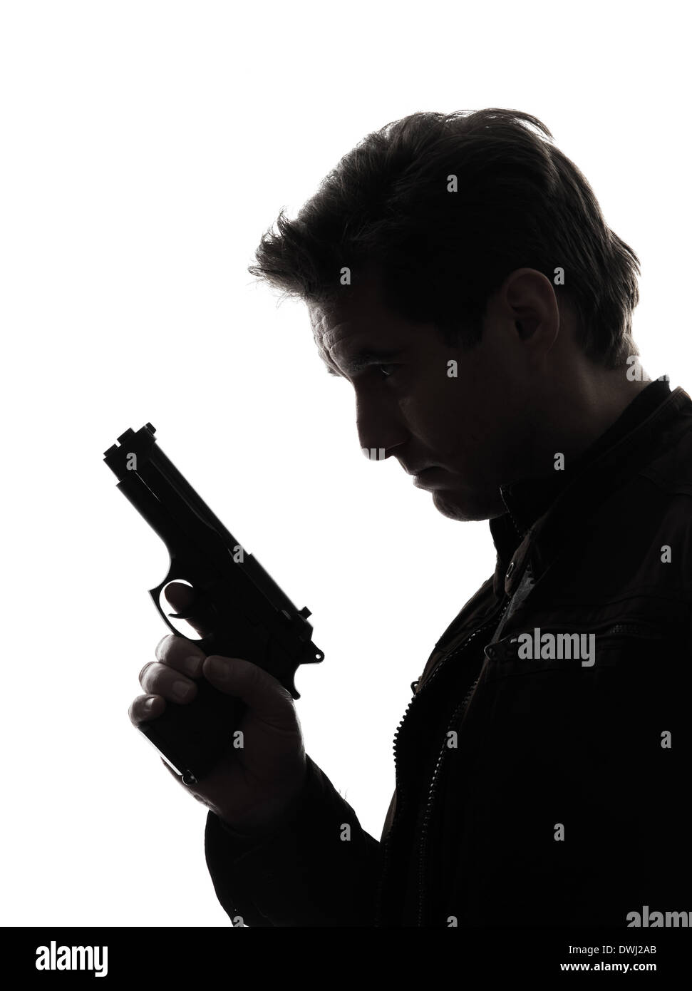 Back view man gun hi-res stock photography and images - Alamy