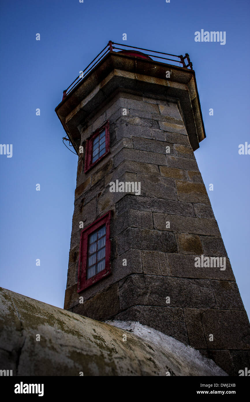 PORTUGAL PORTO FOZ DO DOURO LIGHTHOUSE ATLANTIC OCEAN WITH SUNSET Stock ...