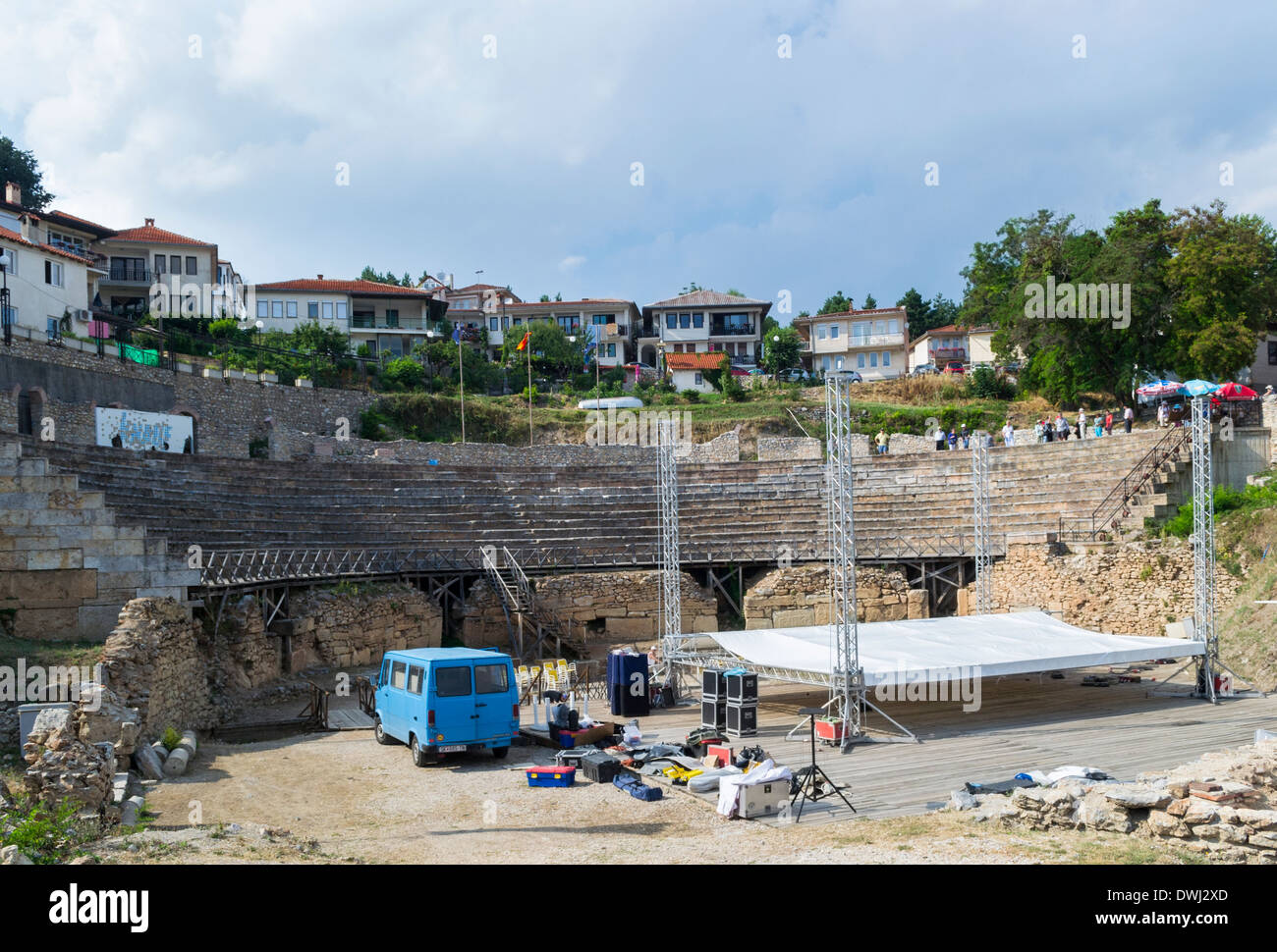 Tsar Samuil Fortress - amphitheater, Ohrid, Macedonia Stock Photo - Alamy