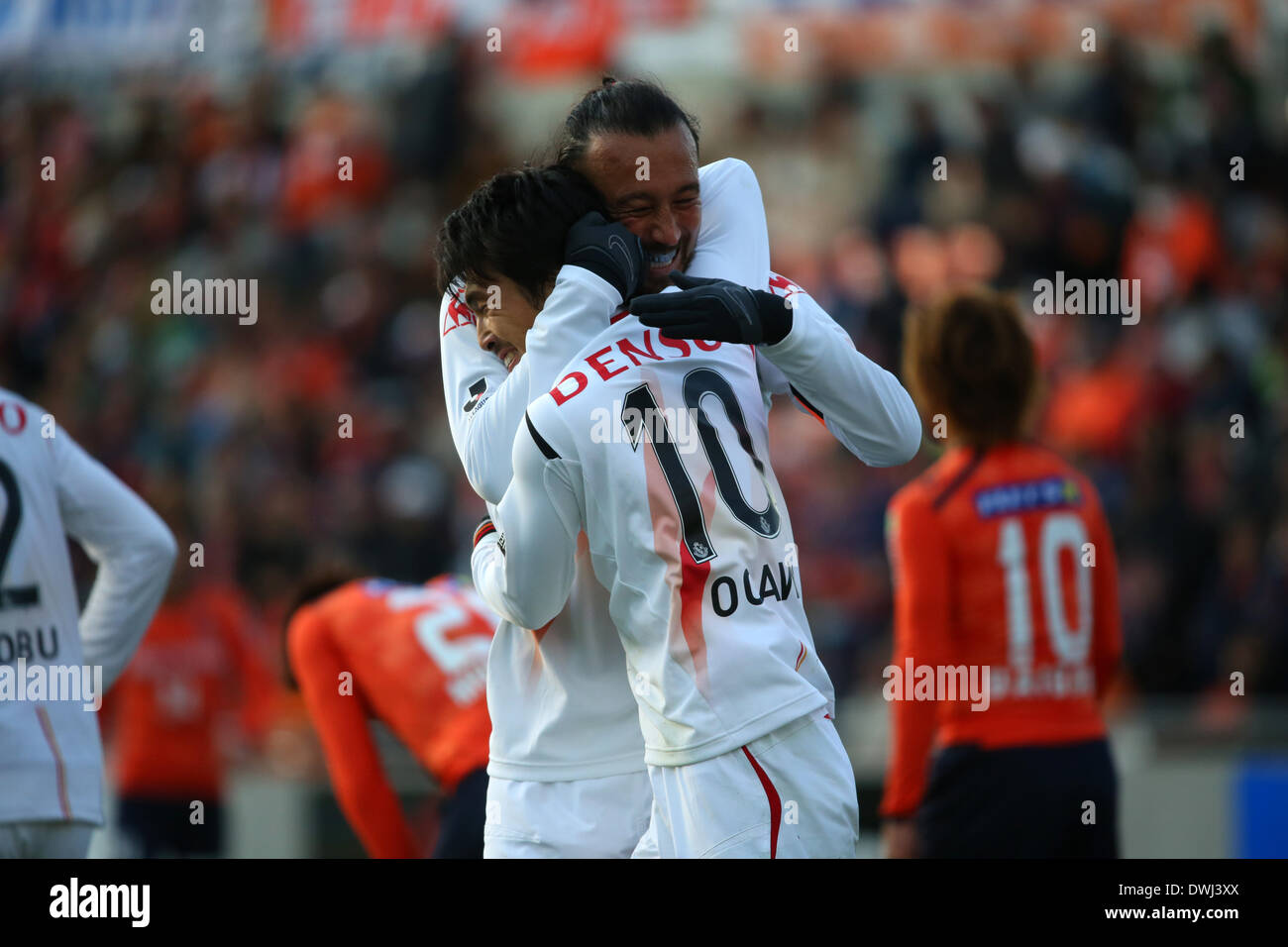 NACK5 Stadium Omiya, Saitama, Japan. 8th Mar, 2014. (L to R) Yoshizumi ...