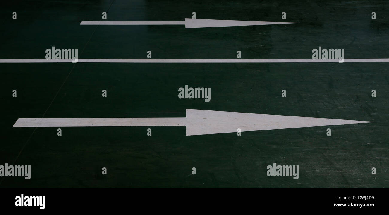 Arrows on a track is seen in Daegu, South Korea Stock Photo - Alamy