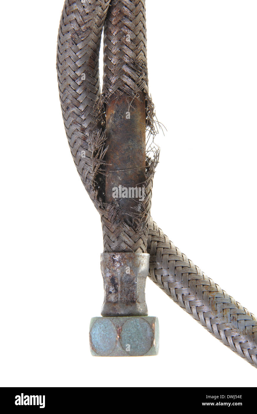 Old damaged plumbing hoses to the water Stock Photo - Alamy