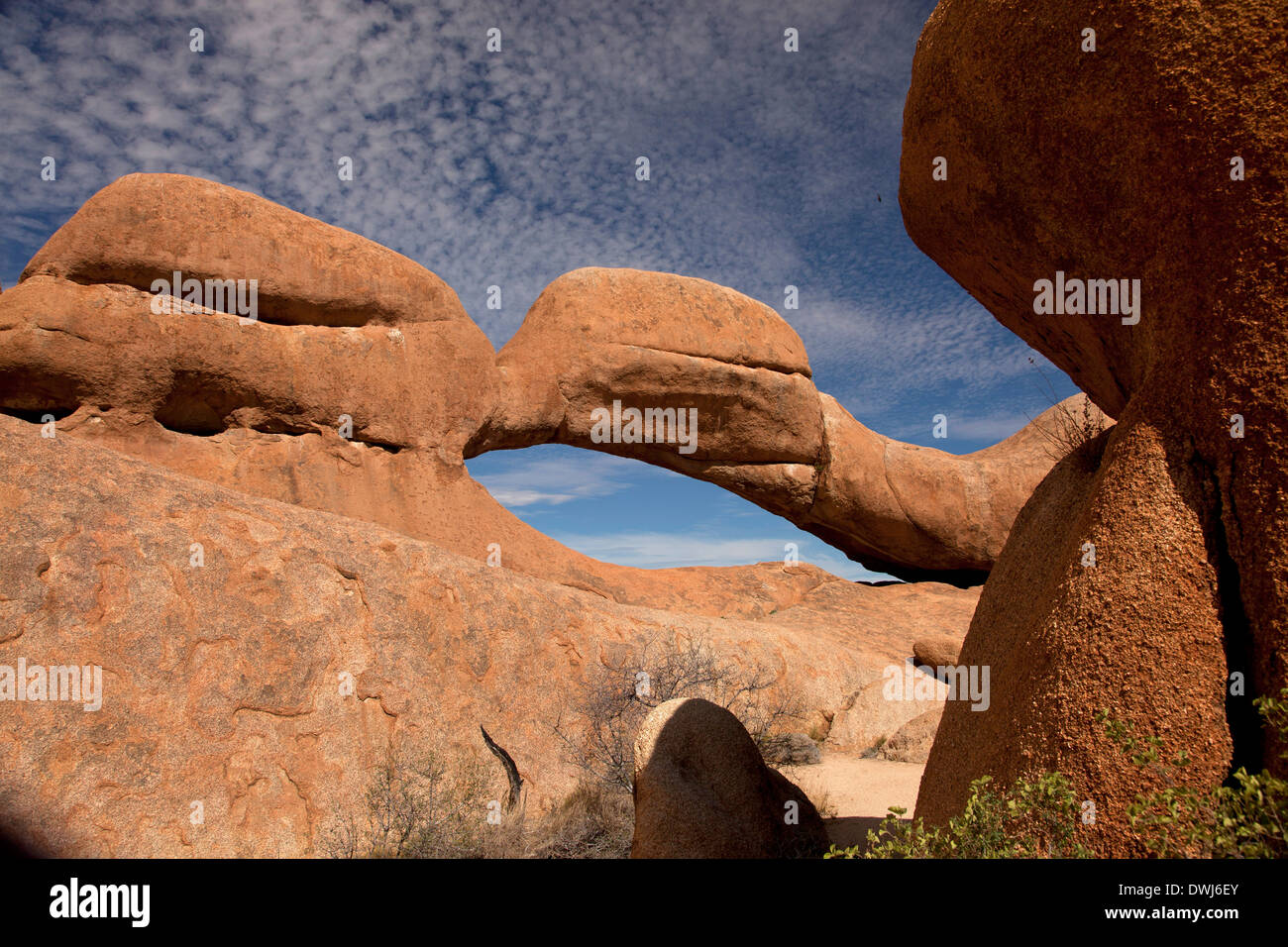 rock arch near the granite mountain Spitzkoppe, Namibia, Africa Stock ...
