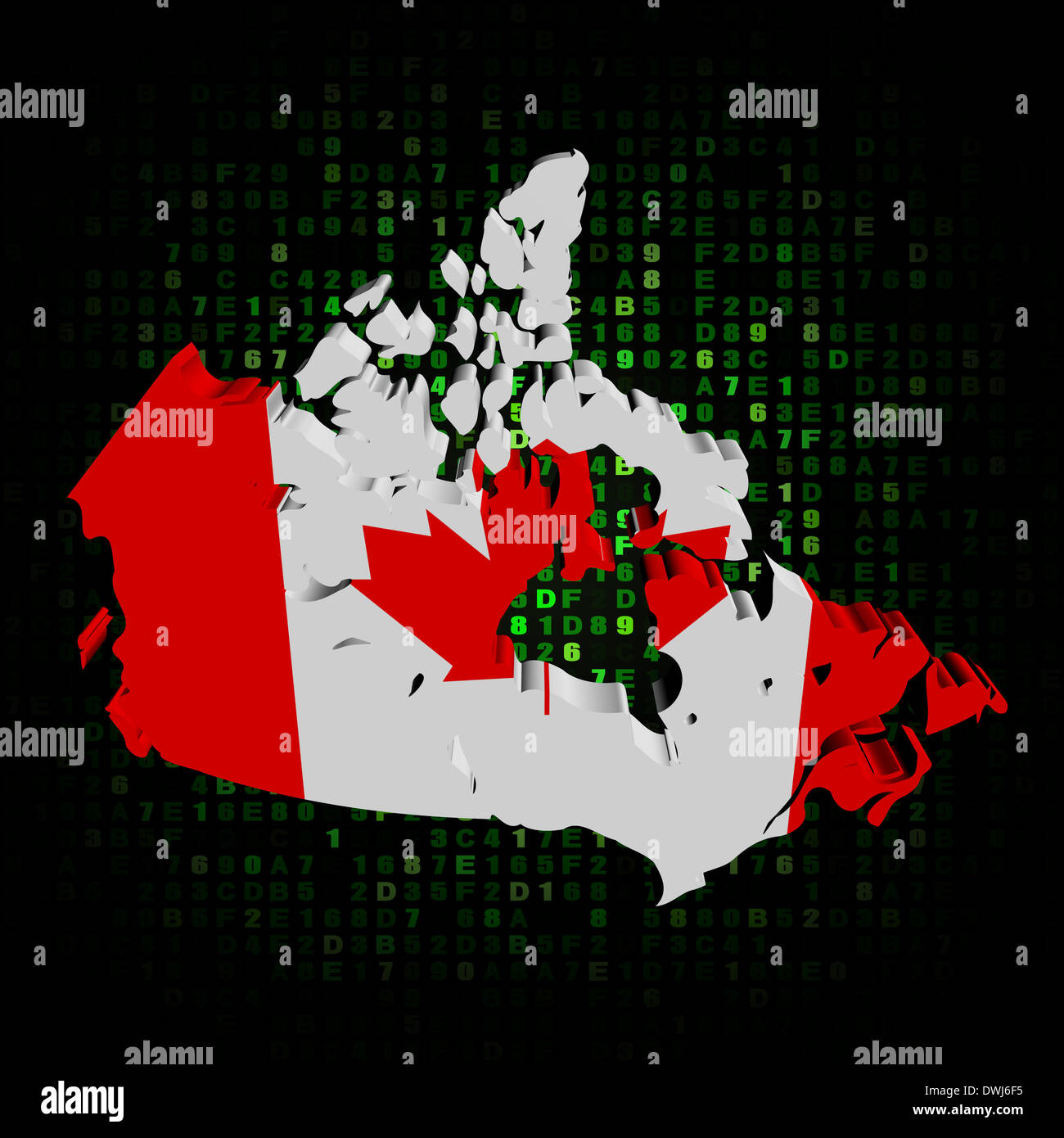 Canada map flag on hex code illustration Stock Photo - Alamy