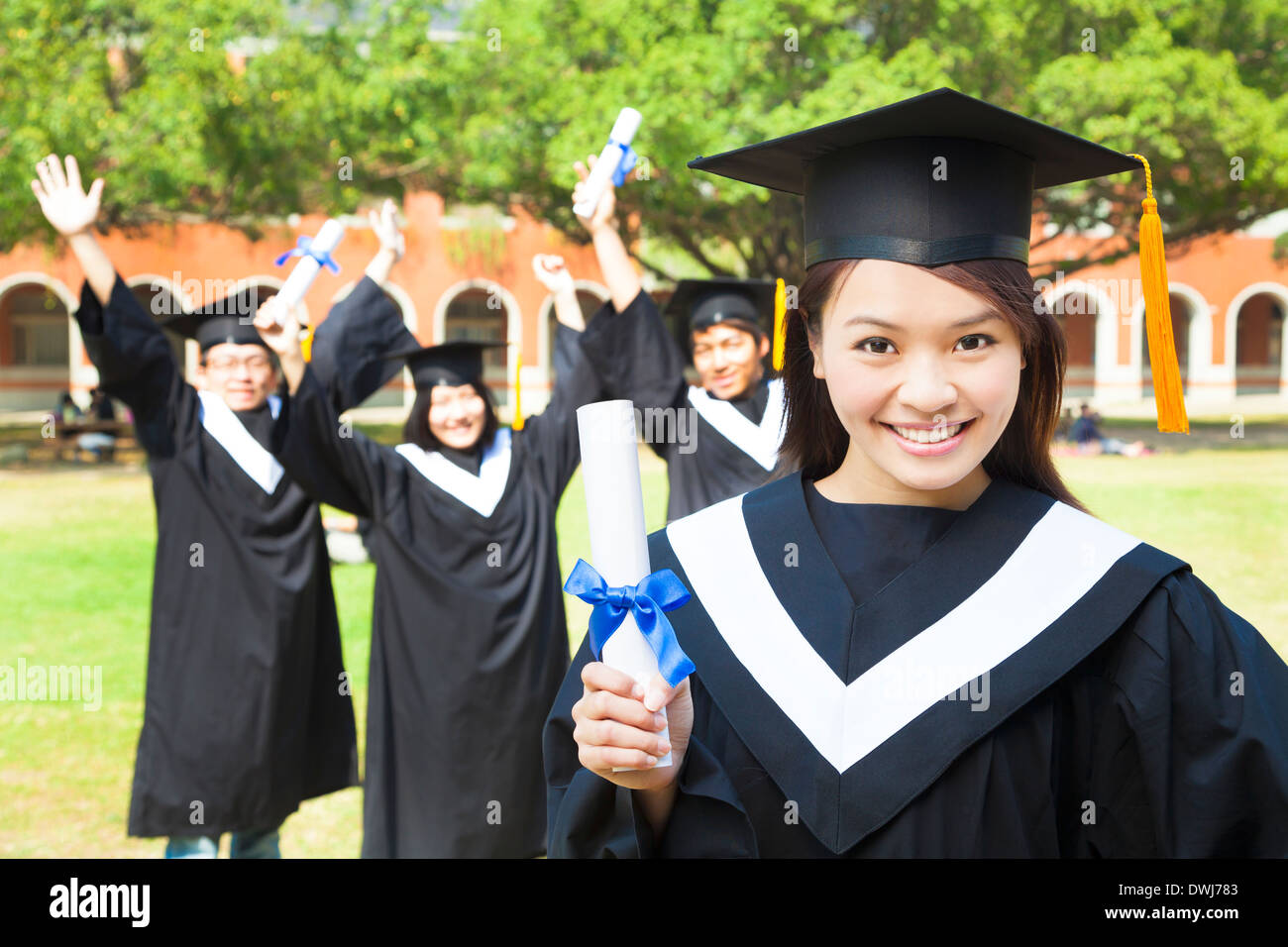 Happy beautiful graduate in hi-res stock photography and images - Alamy