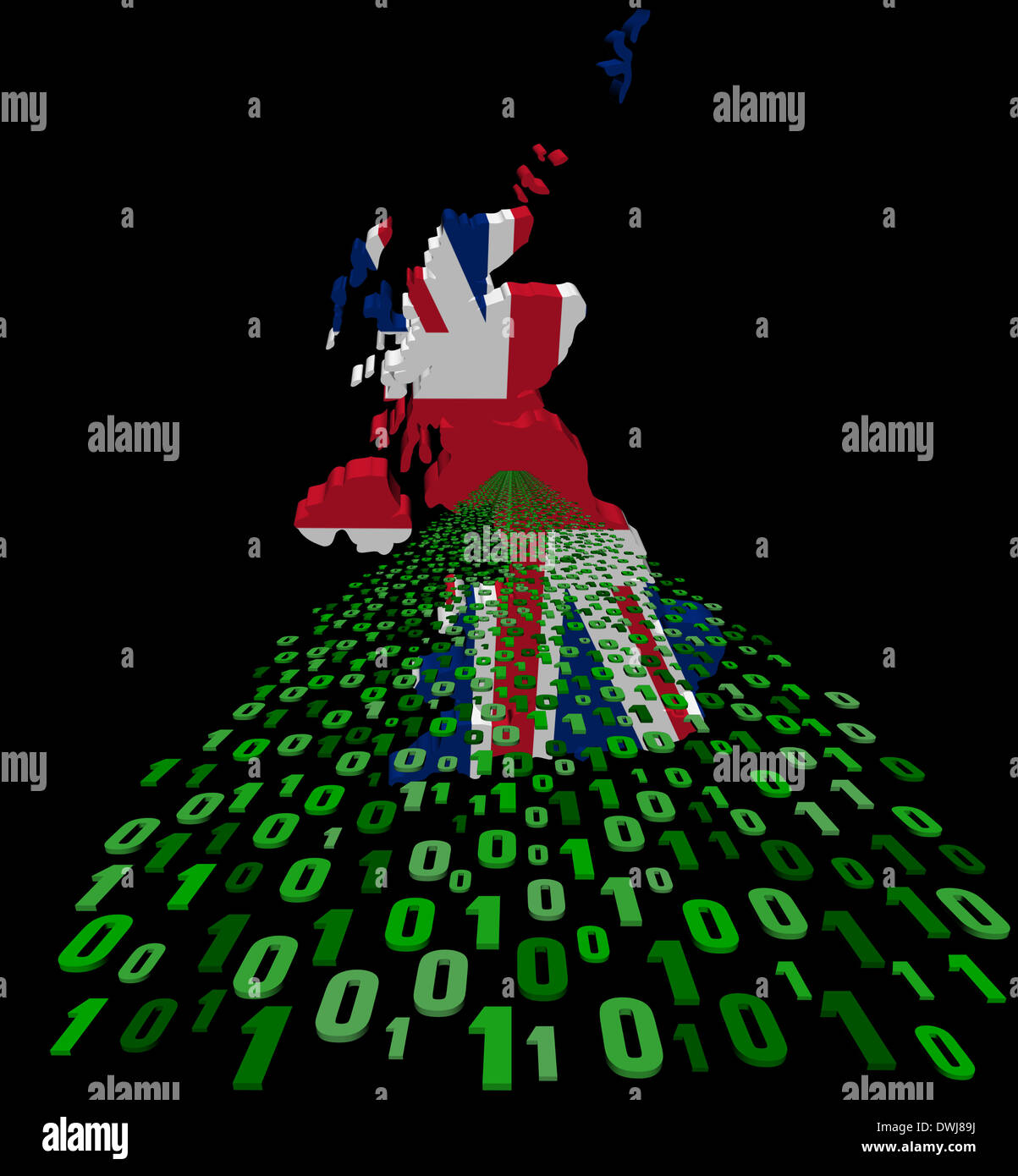 UK map flag with binary foreground illustration Stock Photo - Alamy