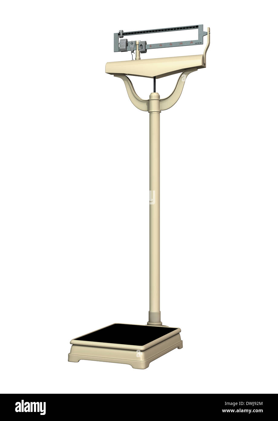 3D digital render of a retro floor scale isolated on white background ...