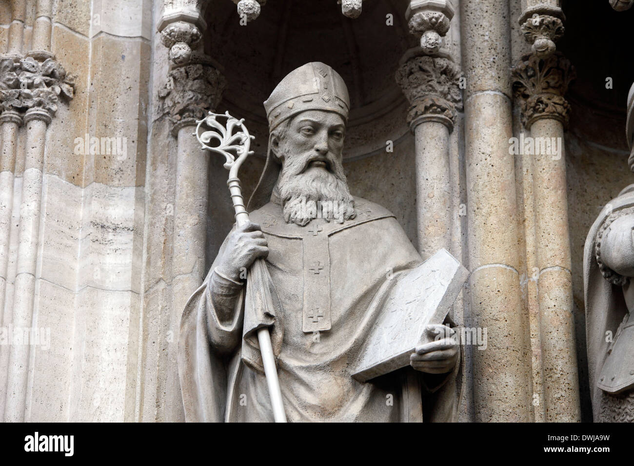 Statue of Saint Methodius on the portal of the Zagreb cathedral Stock ...