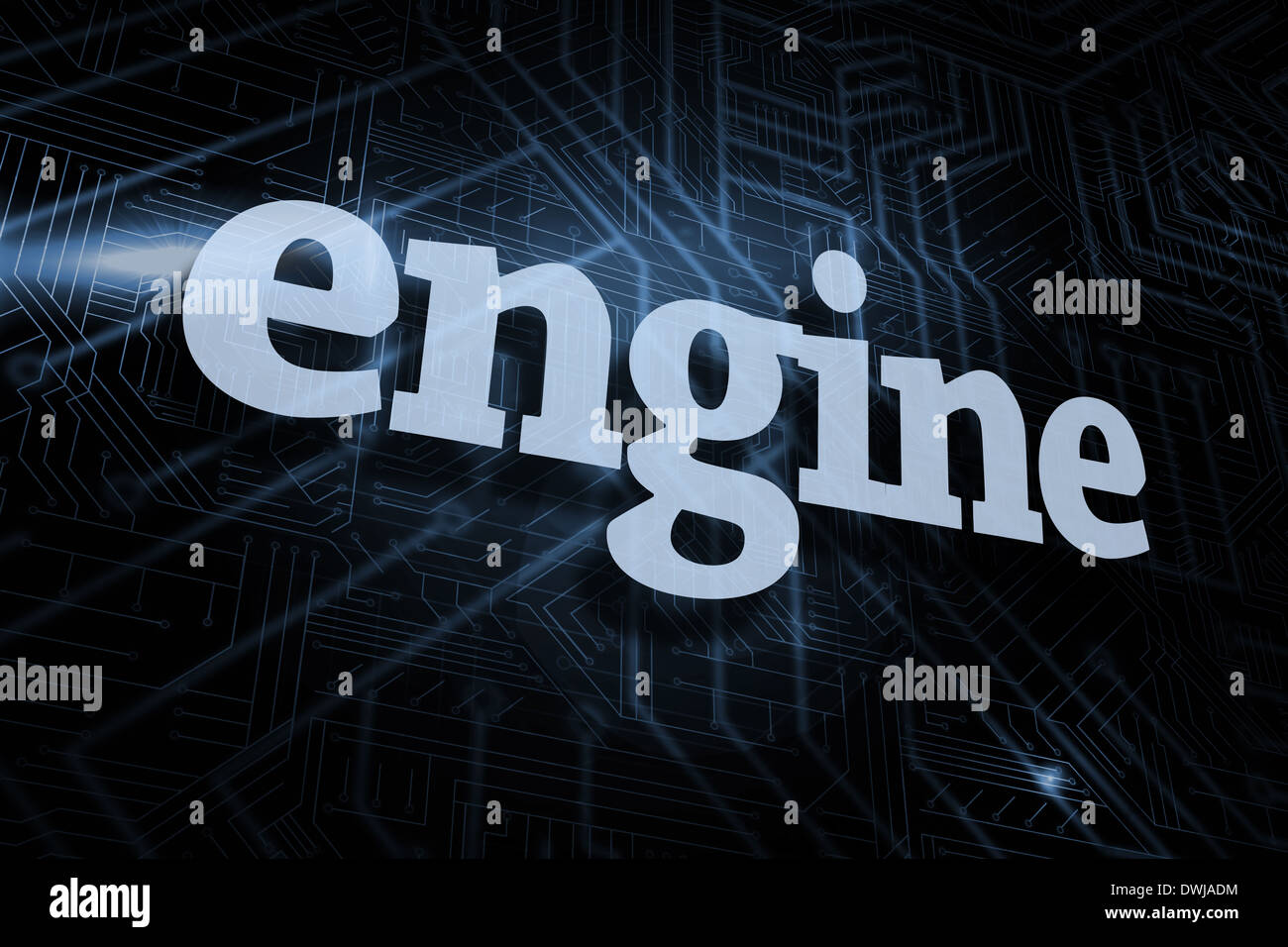 Engine against futuristic black and blue background Stock Photo - Alamy