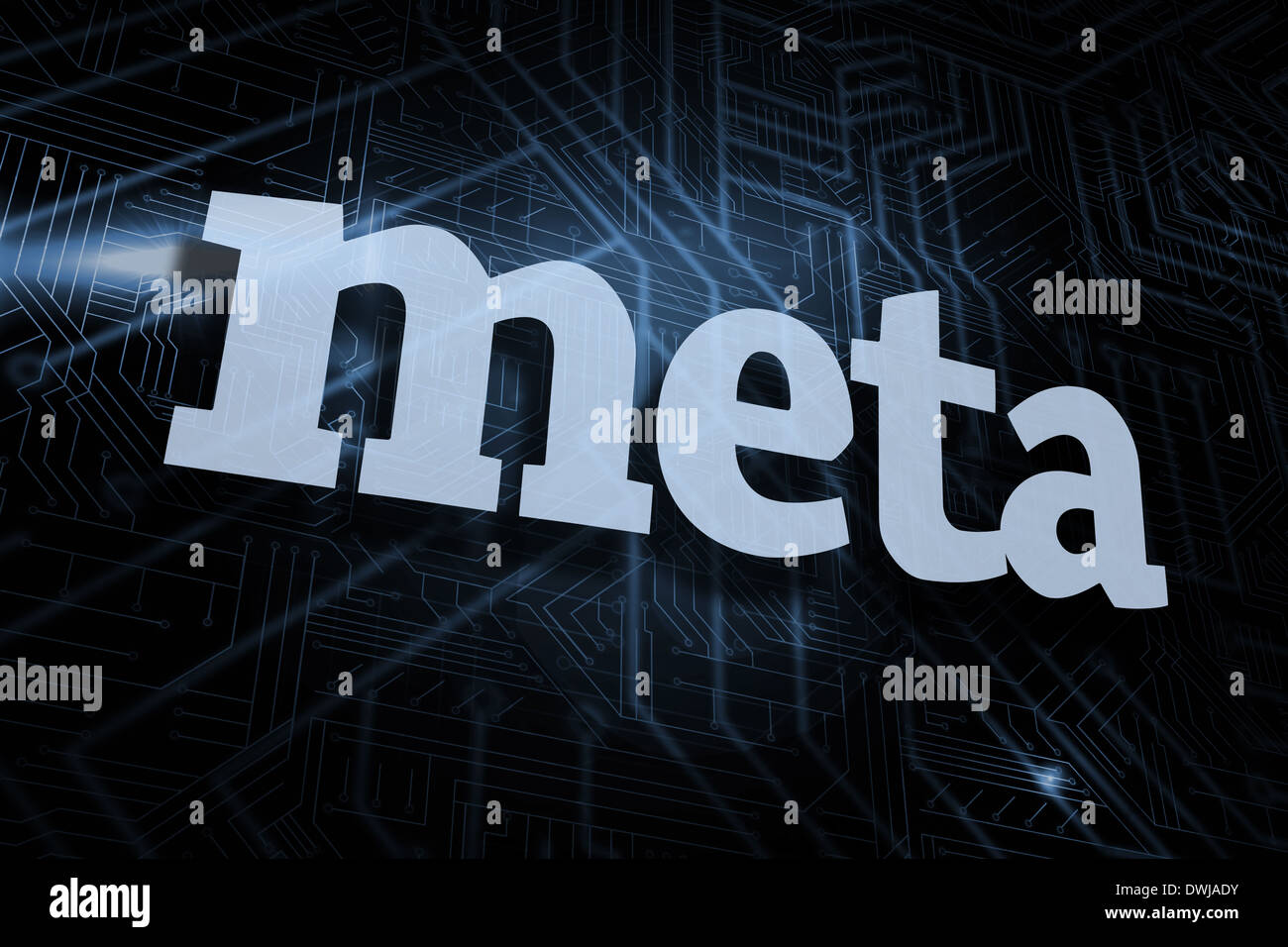 Meta against futuristic black and blue background Stock Photo - Alamy