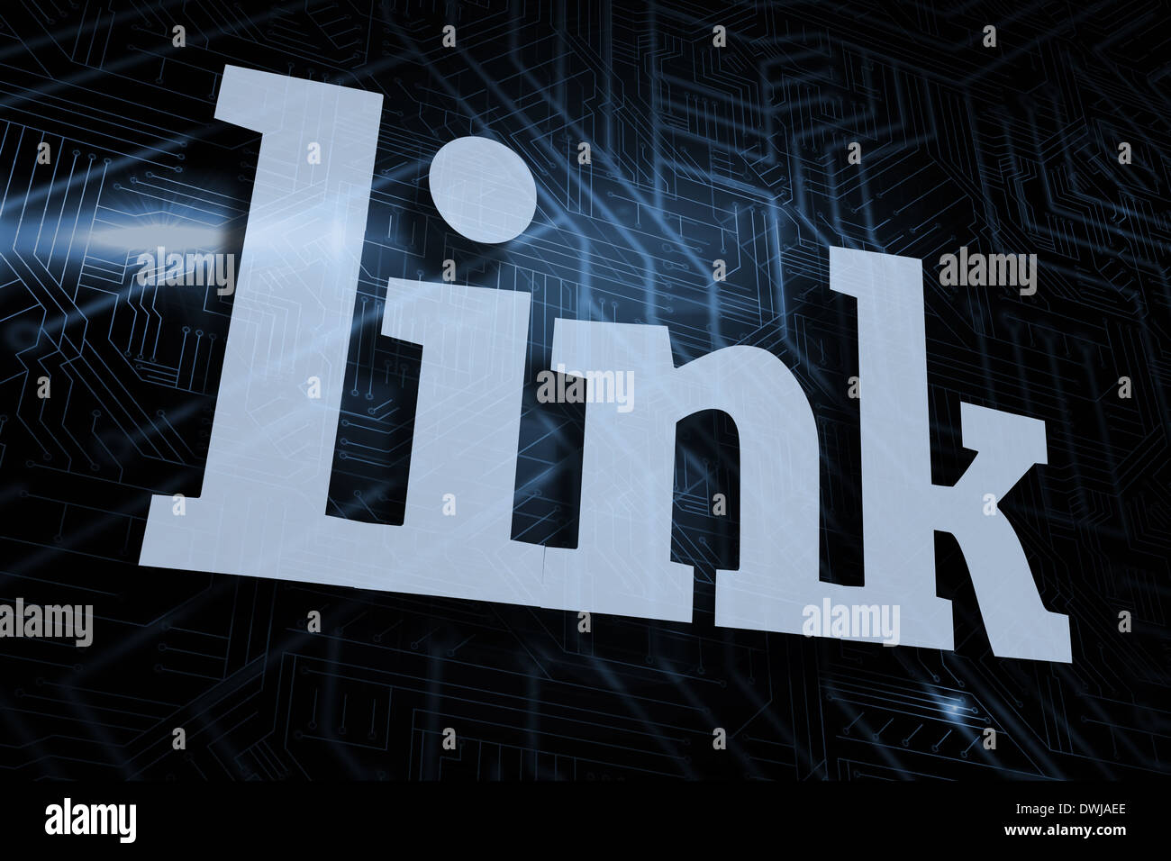 Link against futuristic black and blue background Stock Photo - Alamy