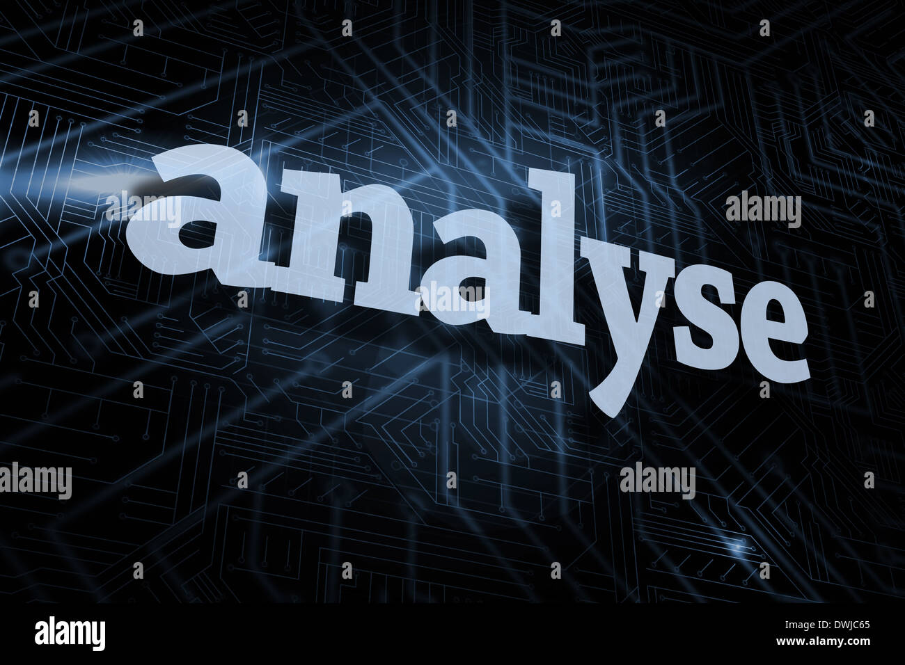 Analyse against futuristic black and blue background Stock Photo - Alamy