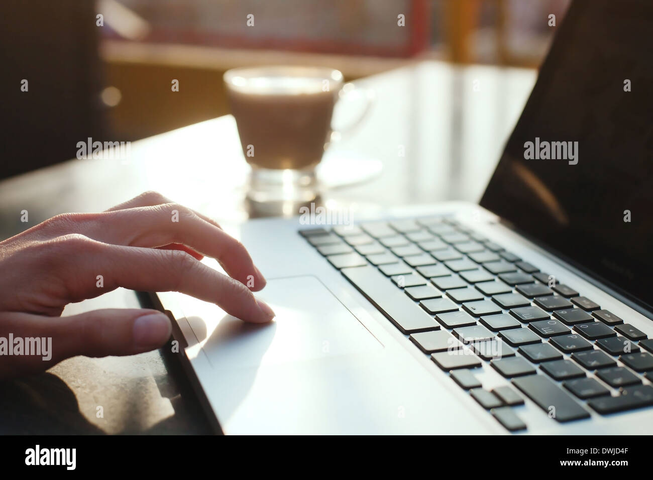 using computer, check e-mail in the morning Stock Photo - Alamy