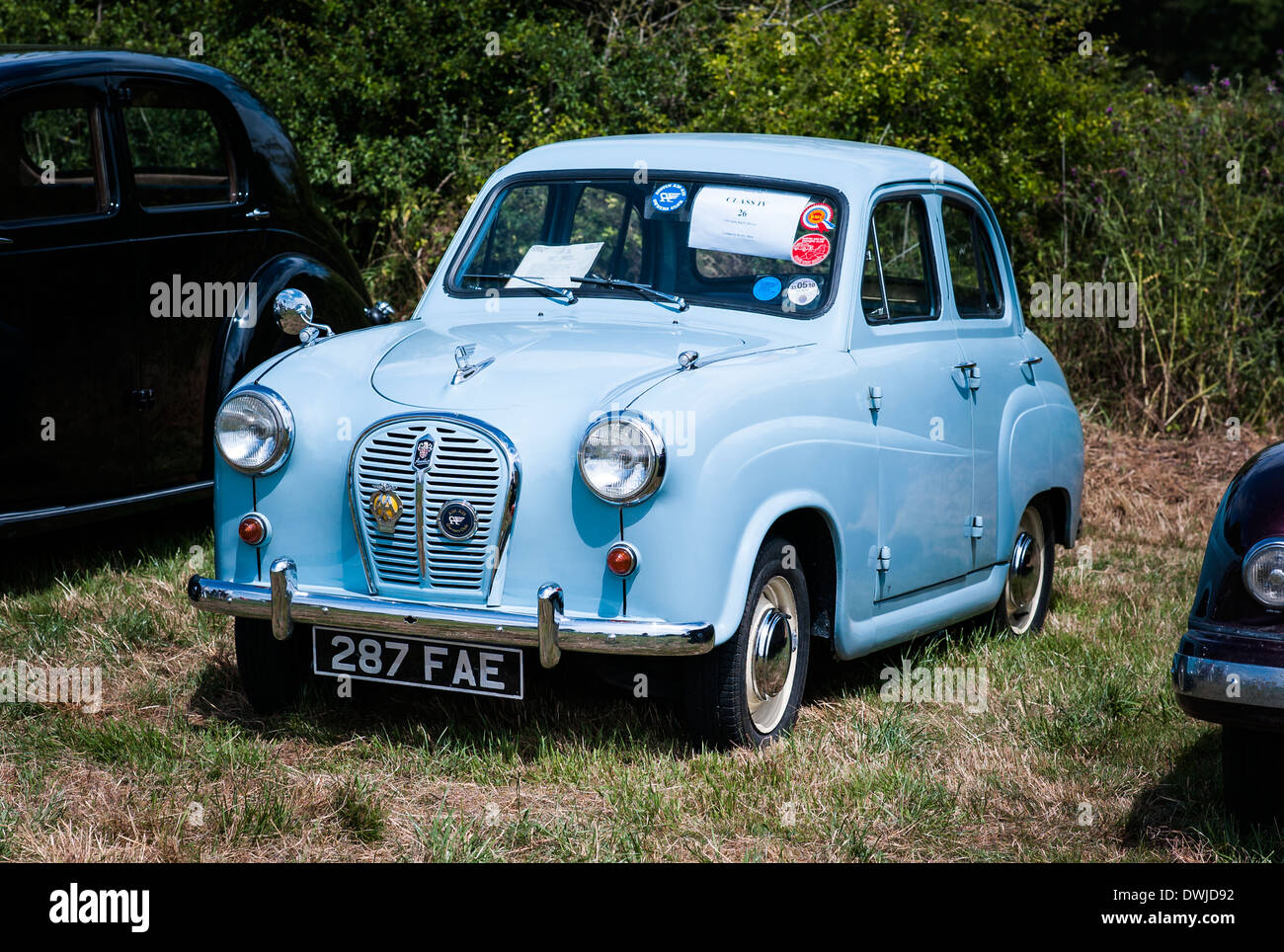 Austin A35 Small Saloon Car From The 1950s At An English Show Stock