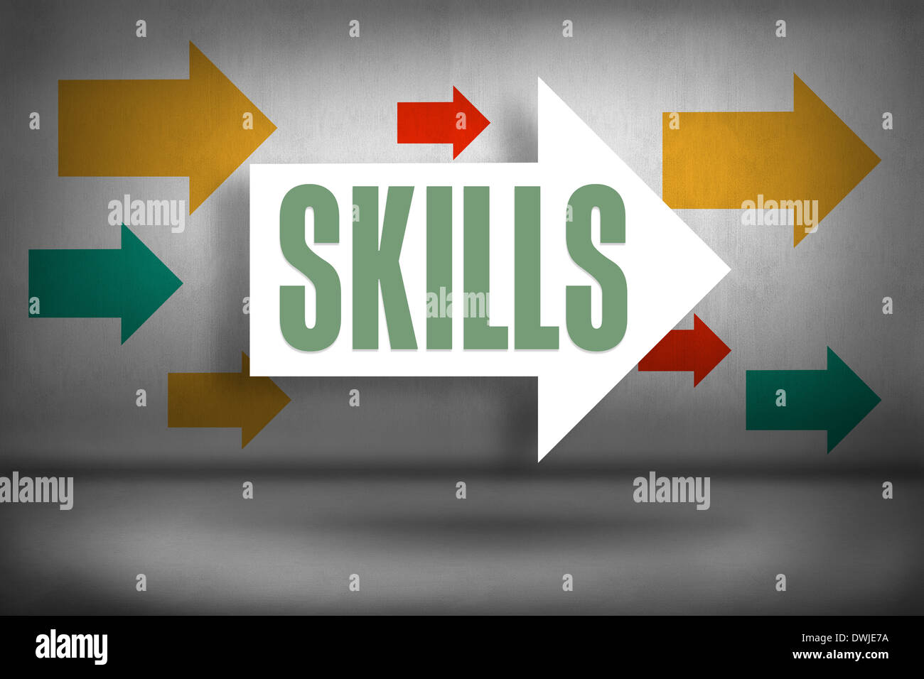 Skills against arrows pointing Stock Photo - Alamy