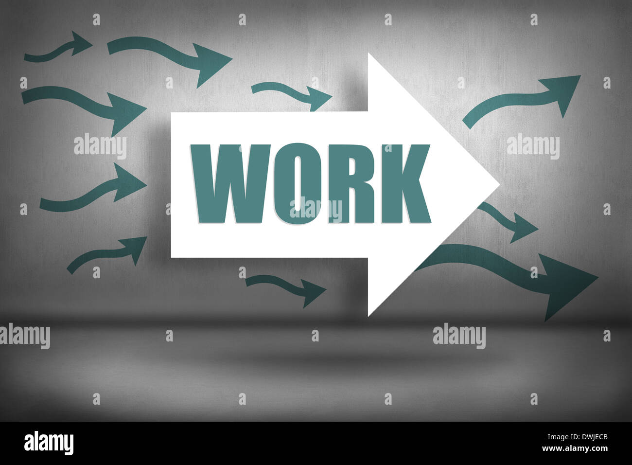 Work against arrows pointing Stock Photo - Alamy