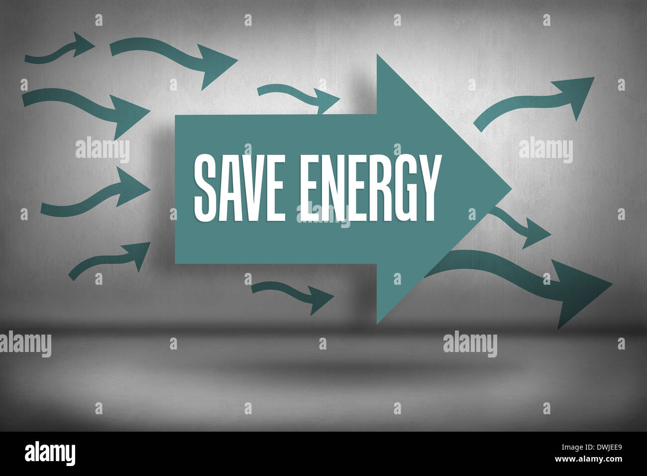 Save energy against arrows pointing Stock Photo - Alamy