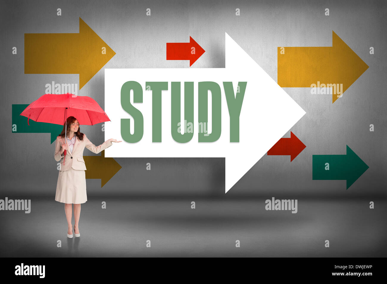 Study against arrows pointing Stock Photo - Alamy